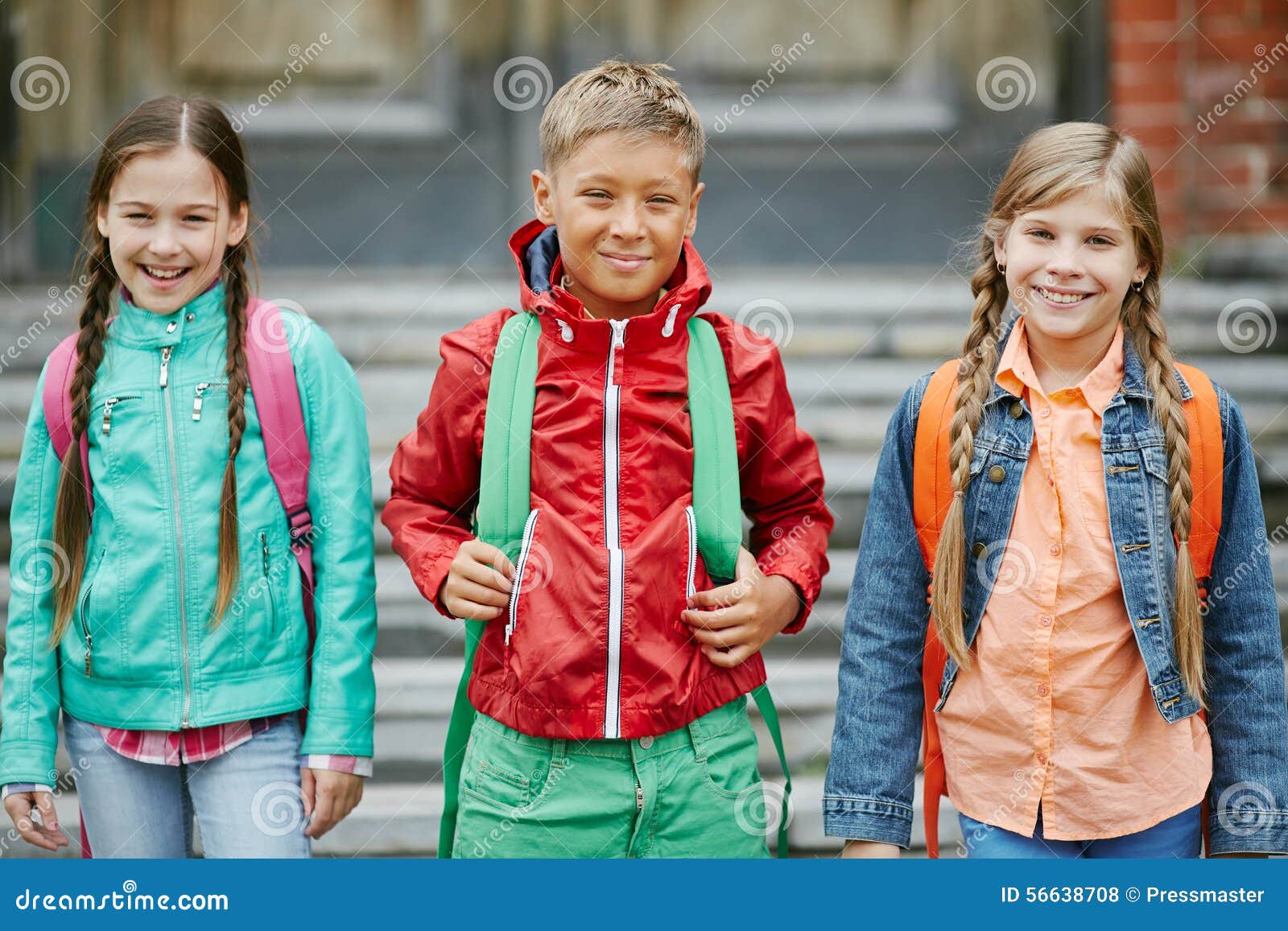 Friendly pupils stock photo. Image of schoolgirl, pretty - 56638708