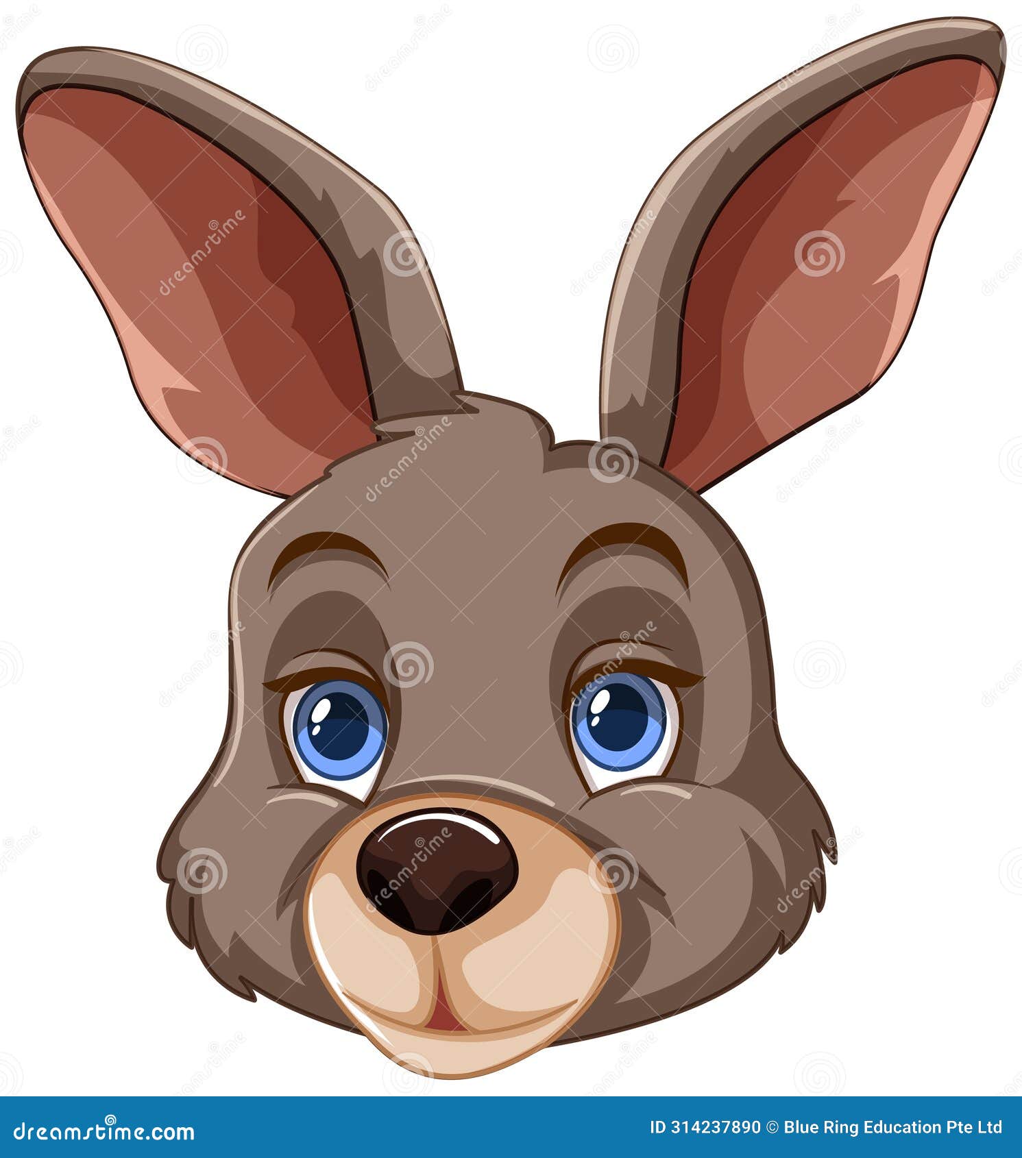 A friendly rabbit face stock vector. Illustration of wildlife - 314237890