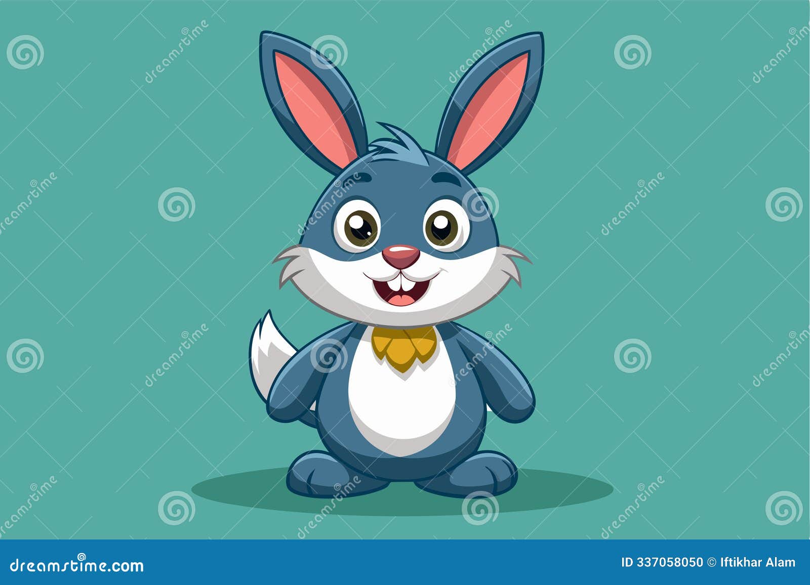 A Friendly Rabbit Stands Happily, Ready for Customization with Bright ...