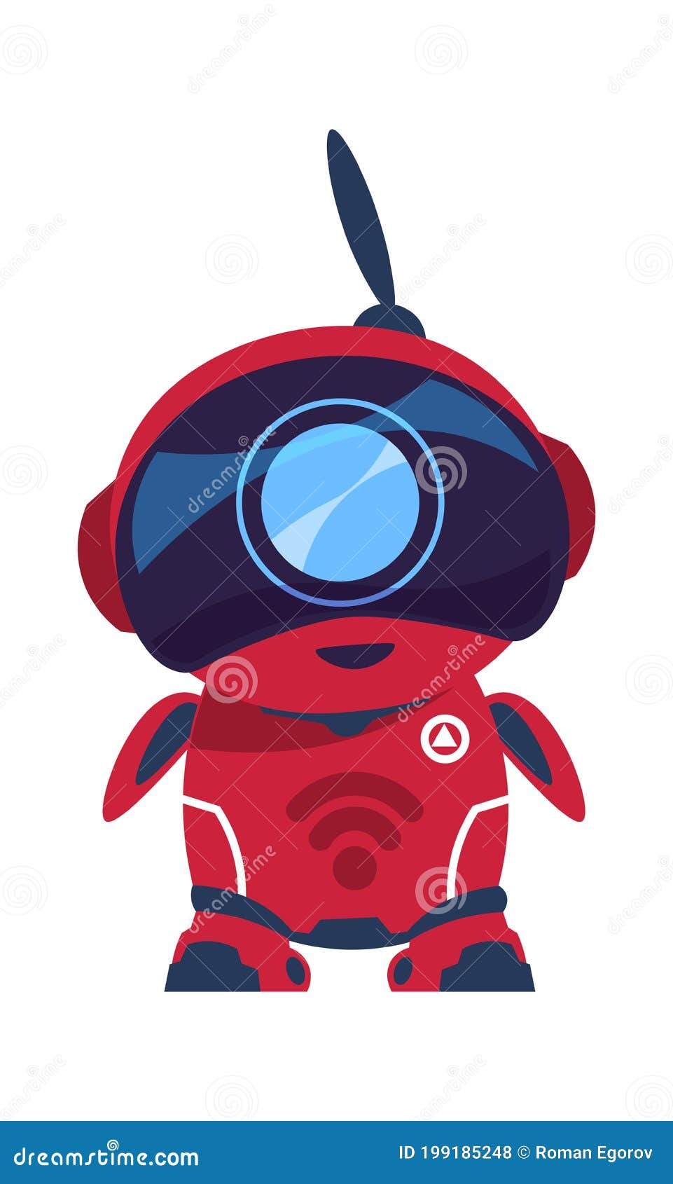Friendly Robot Character. Smart Toy, Electronic Mascot. Red Android ...