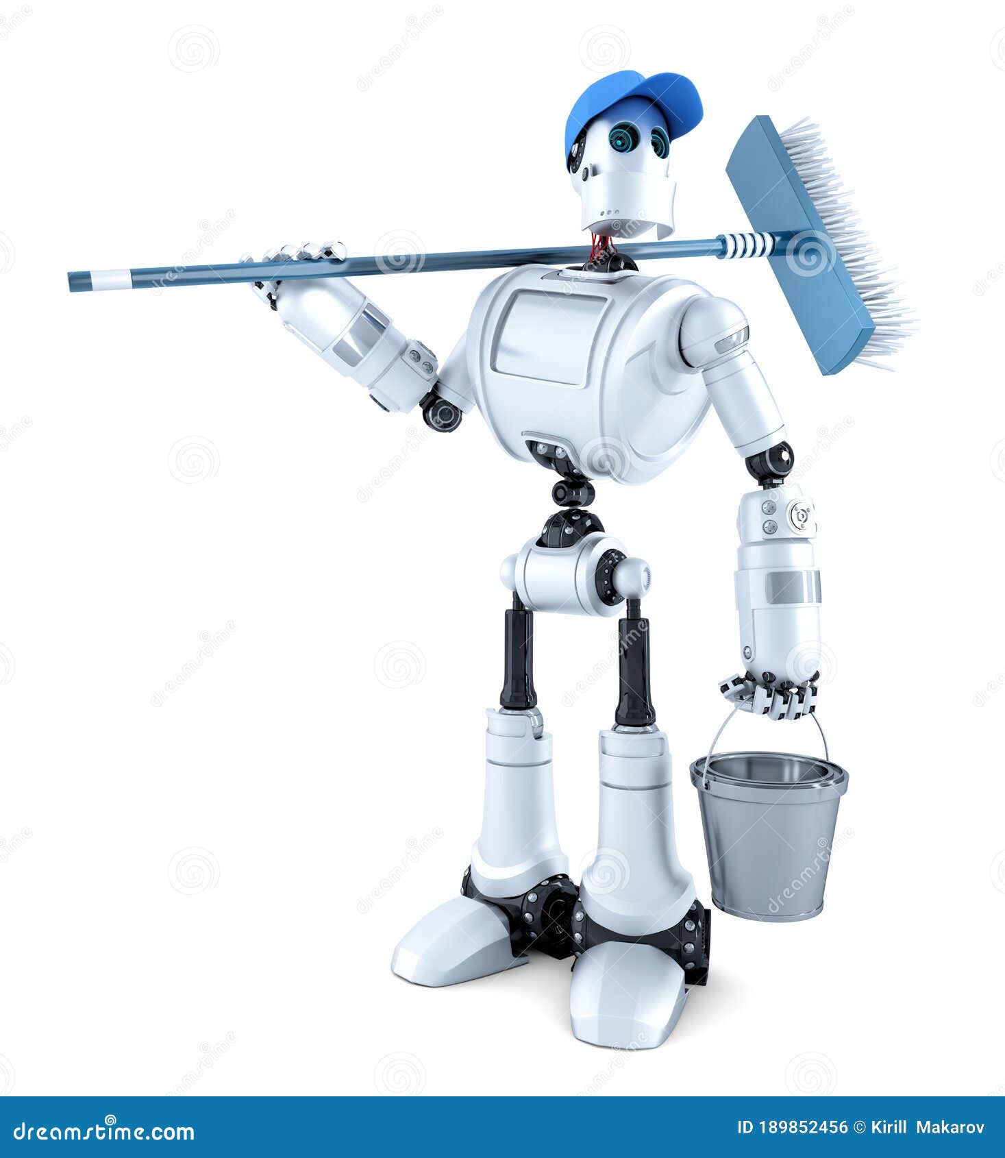 Robot Cleaner With Mop. Isolated. Contains Clipping Path Royalty-Free ...