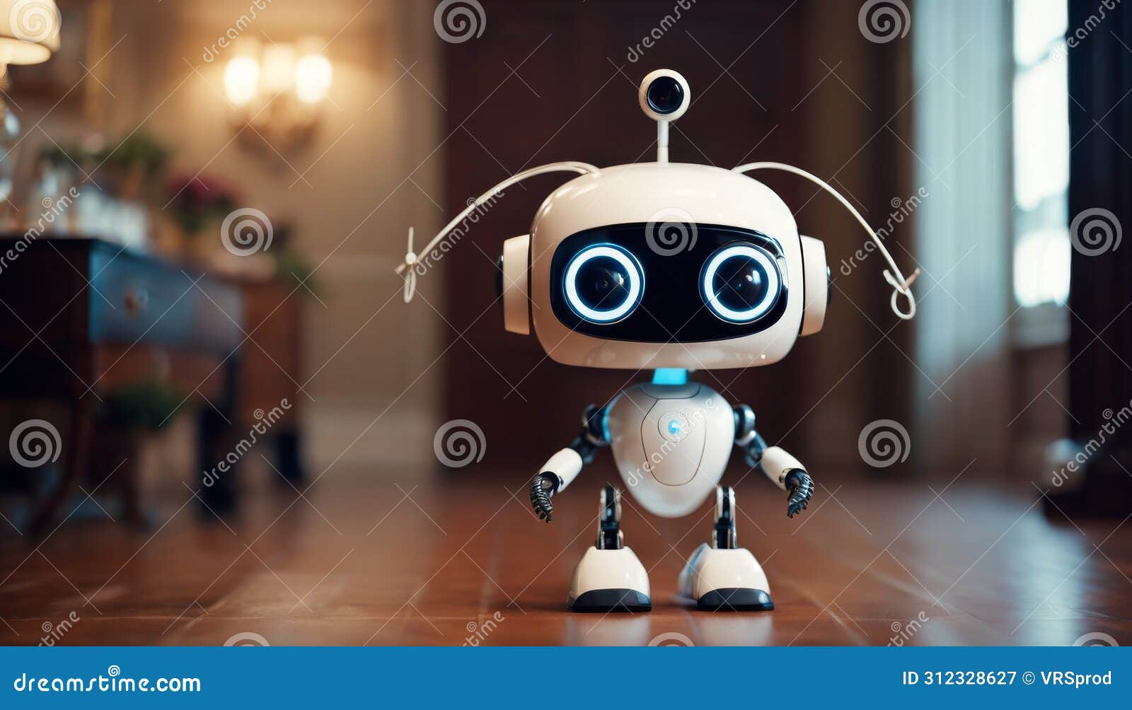 Friendly Robot in Elegant Interior Stock Image - Image of welcoming ...