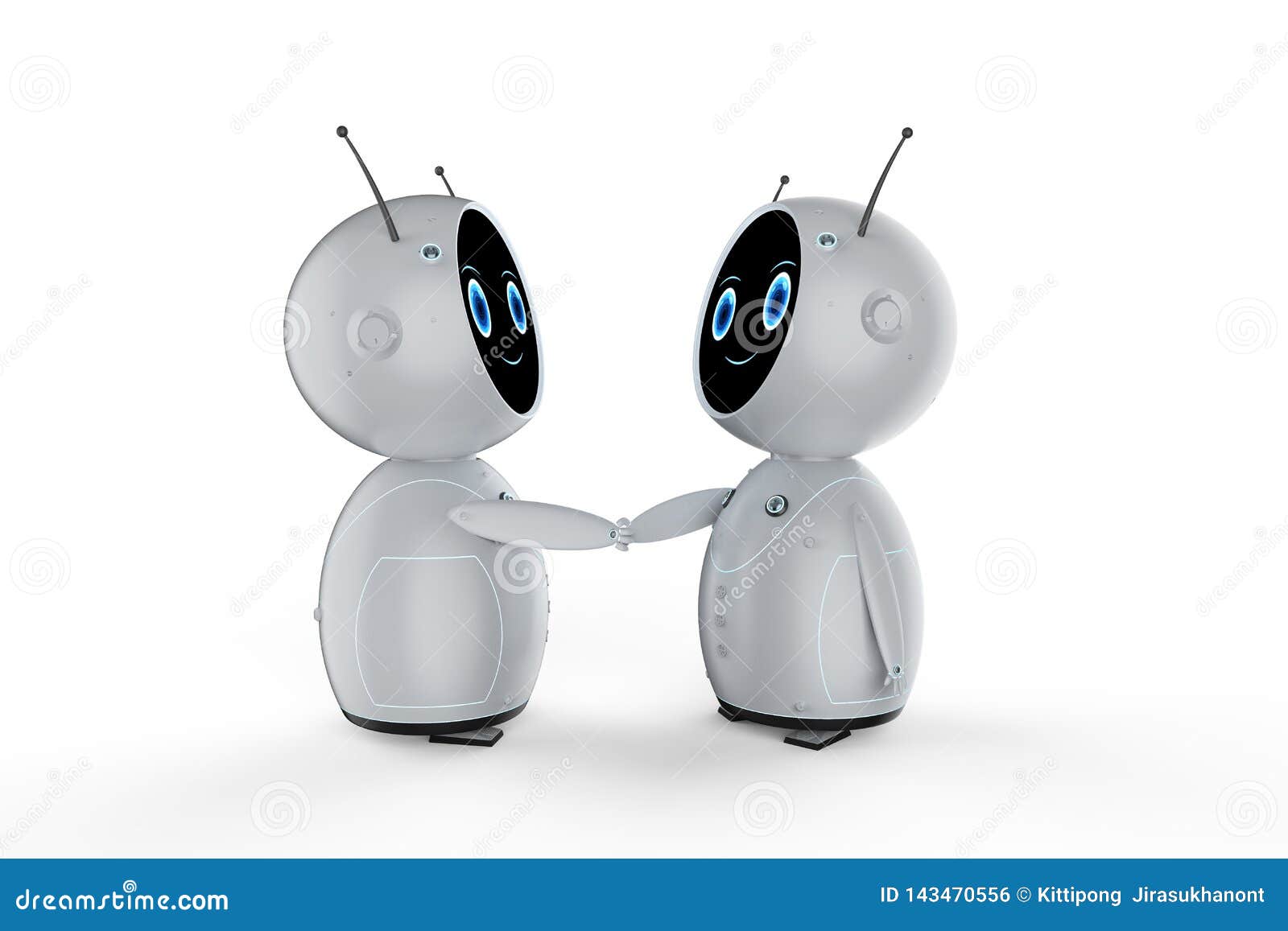 Friendly robot hand shake stock illustration. Illustration of meeting ...