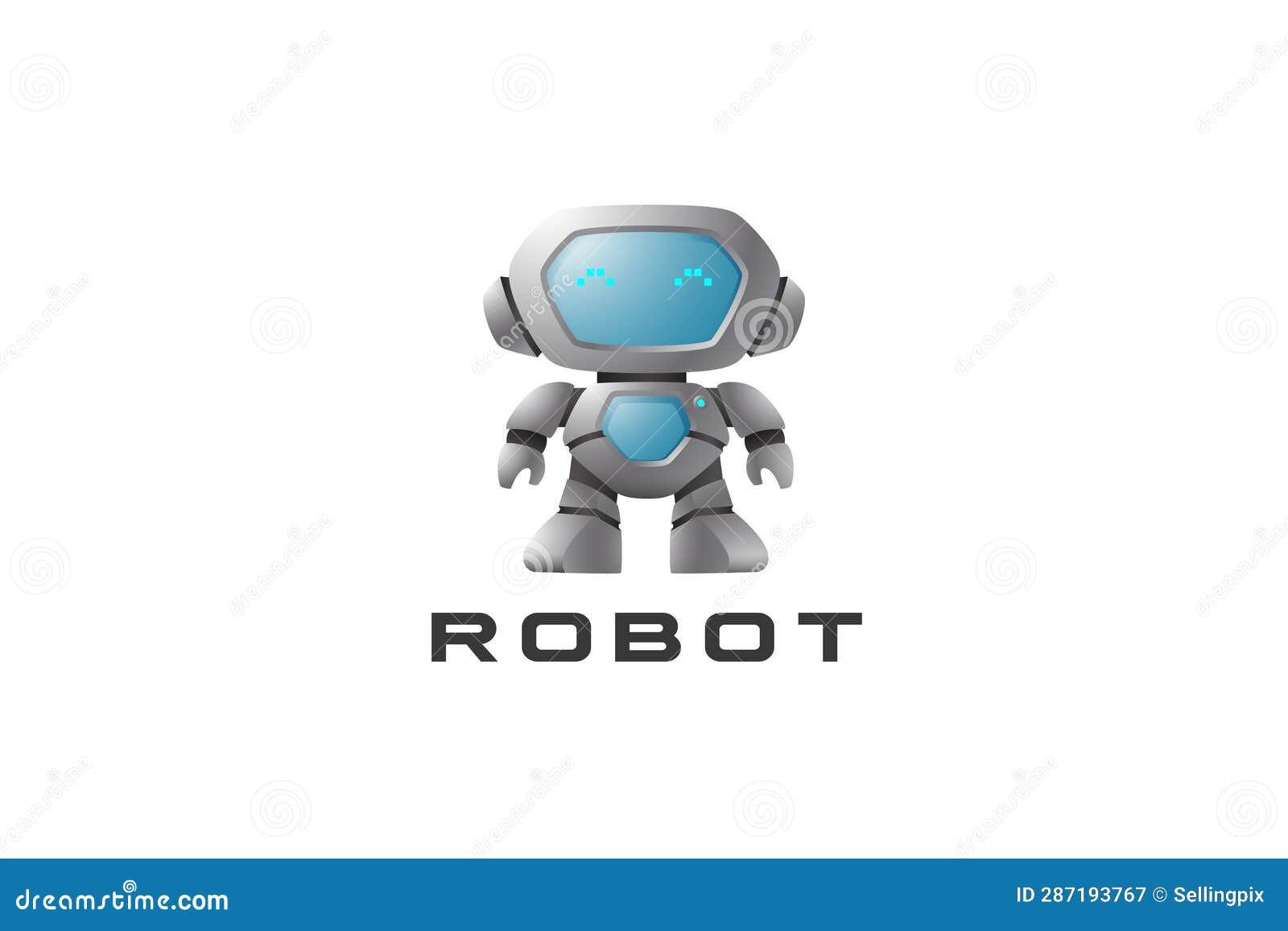 Friendly Robot Logo Modern Design Vector Template Stock Vector ...