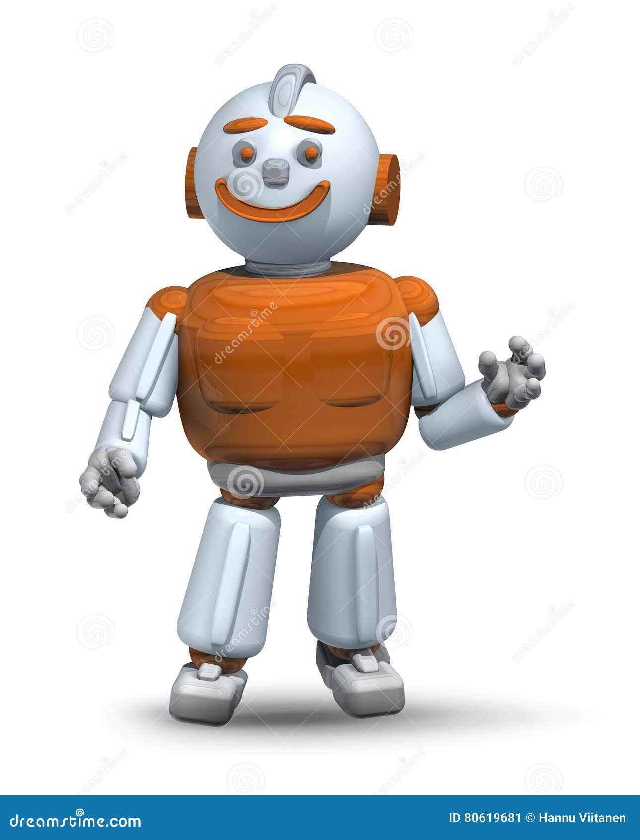 Friendly Robot Ready To Help and Serve 3 Stock Illustration ...