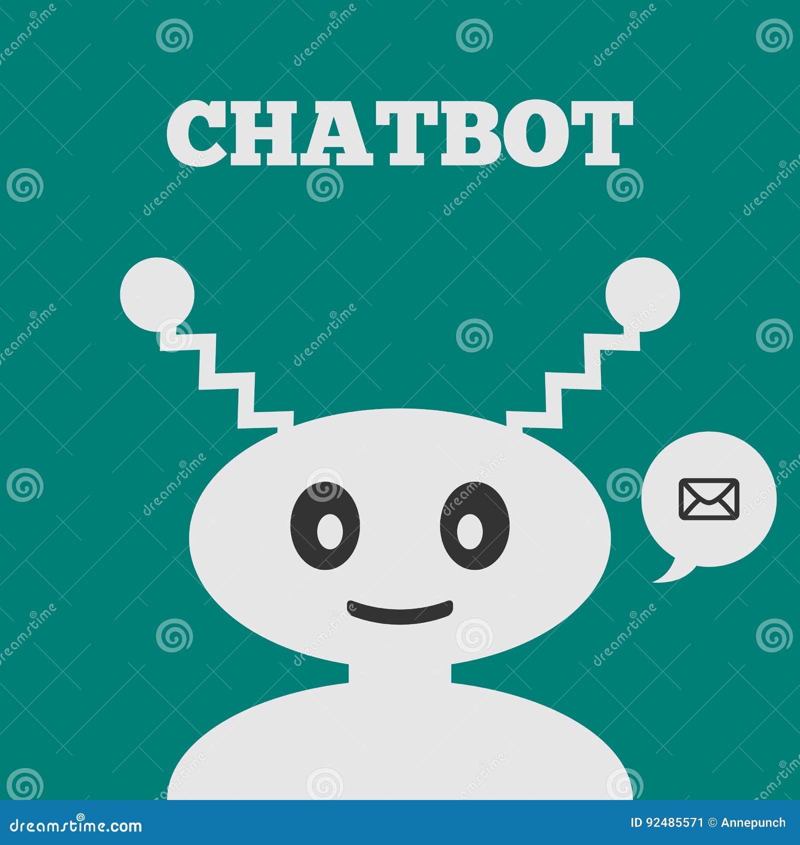 Friendly Robot with a Smiling Face. Icon Speech Bubble with Message ...
