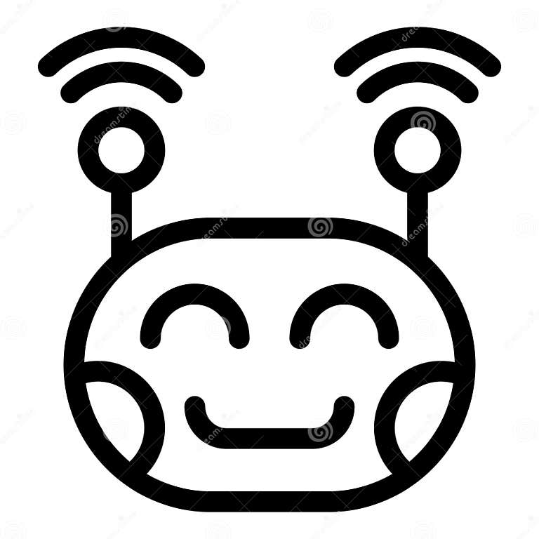 Friendly Robot Transmitting Data with Wireless Antennas Stock Vector ...