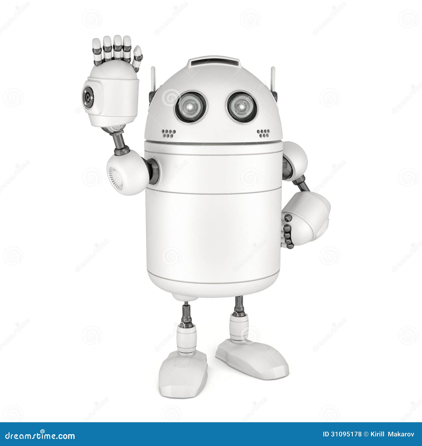 Friendly Robot. Futuristic Droid With Friendly Eyes. Cartoon Vector ... Friendly Robot. Futuristic Droid With Friendly Eyes. Cartoon Vector ...