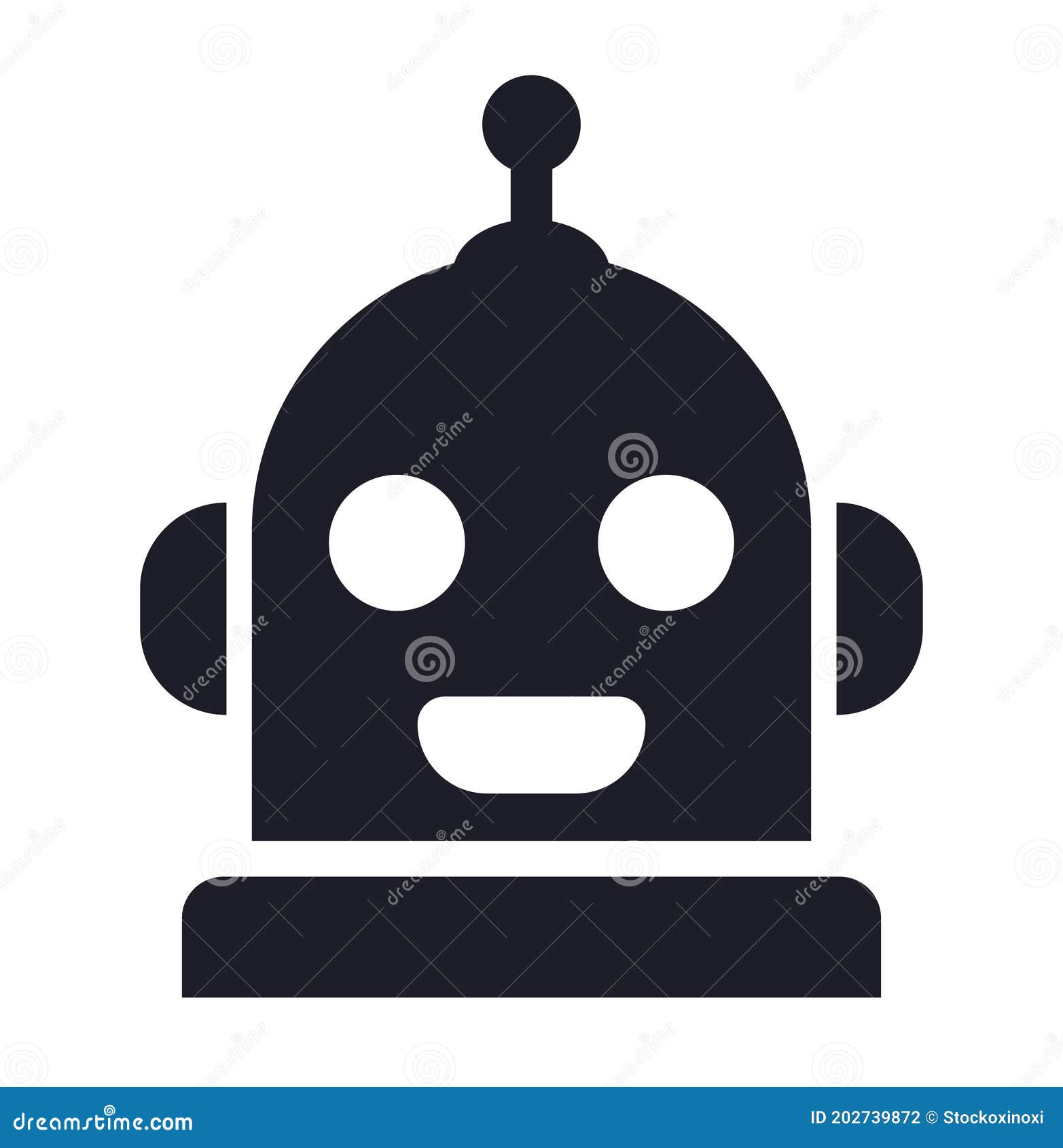 Friendly Robotic Head Icon Robot Symbol Vector Illustration Stock ...