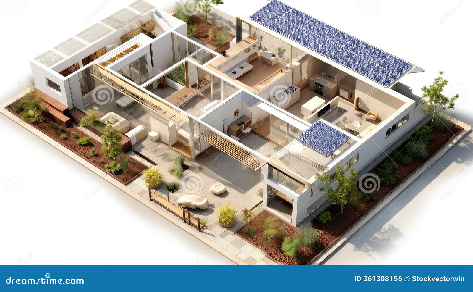 Friendly Schematic House Plan Stock Illustration - Illustration of ...