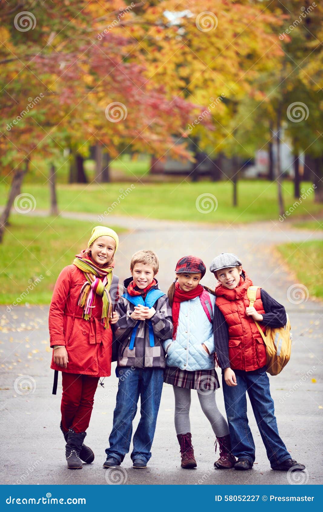 Friendly schoolkids stock image. Image of people, elementary - 58052227