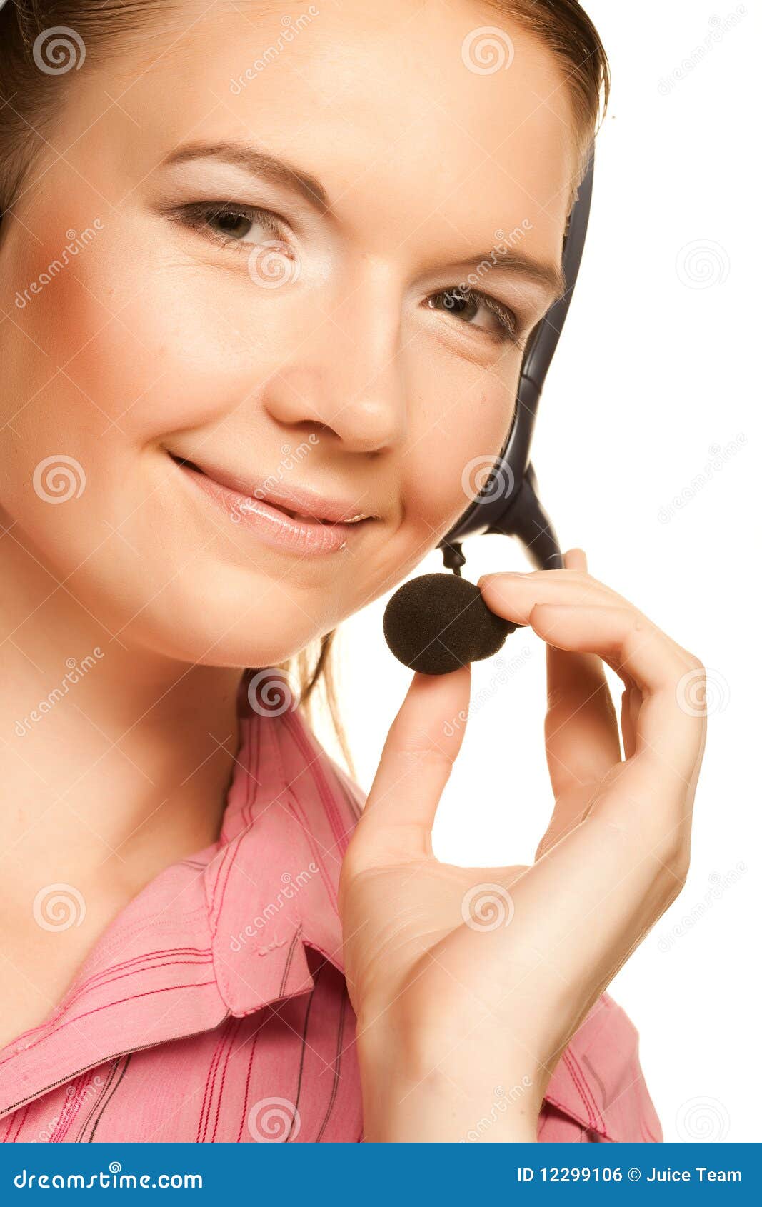 Friendly Secretary/telephone Operator Stock Photo - Image of contact ...