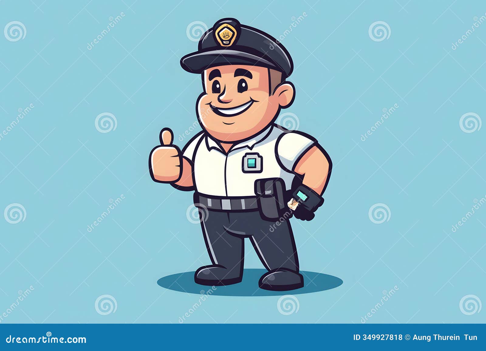 A Friendly Security Guard Standing Confidently with a Warm and ...