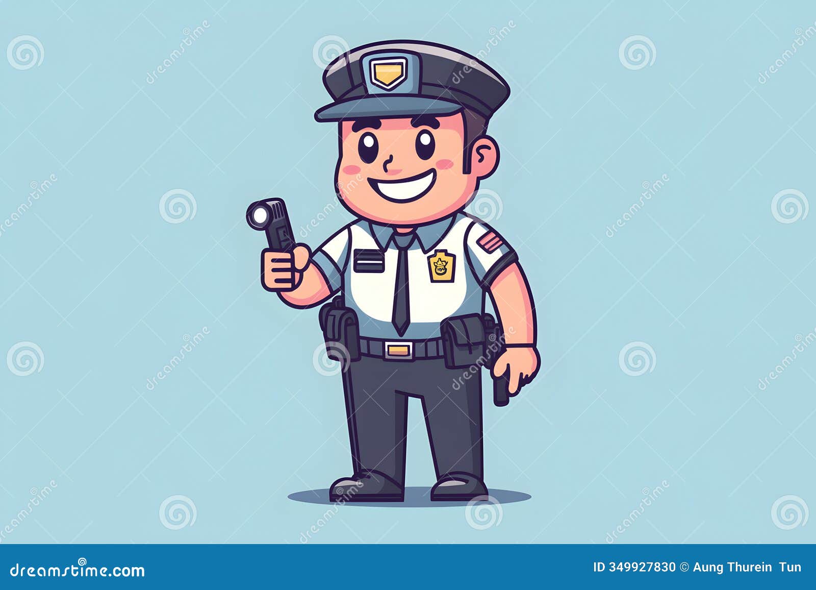 A Friendly Security Guard Standing Confidently with a Warm and ...