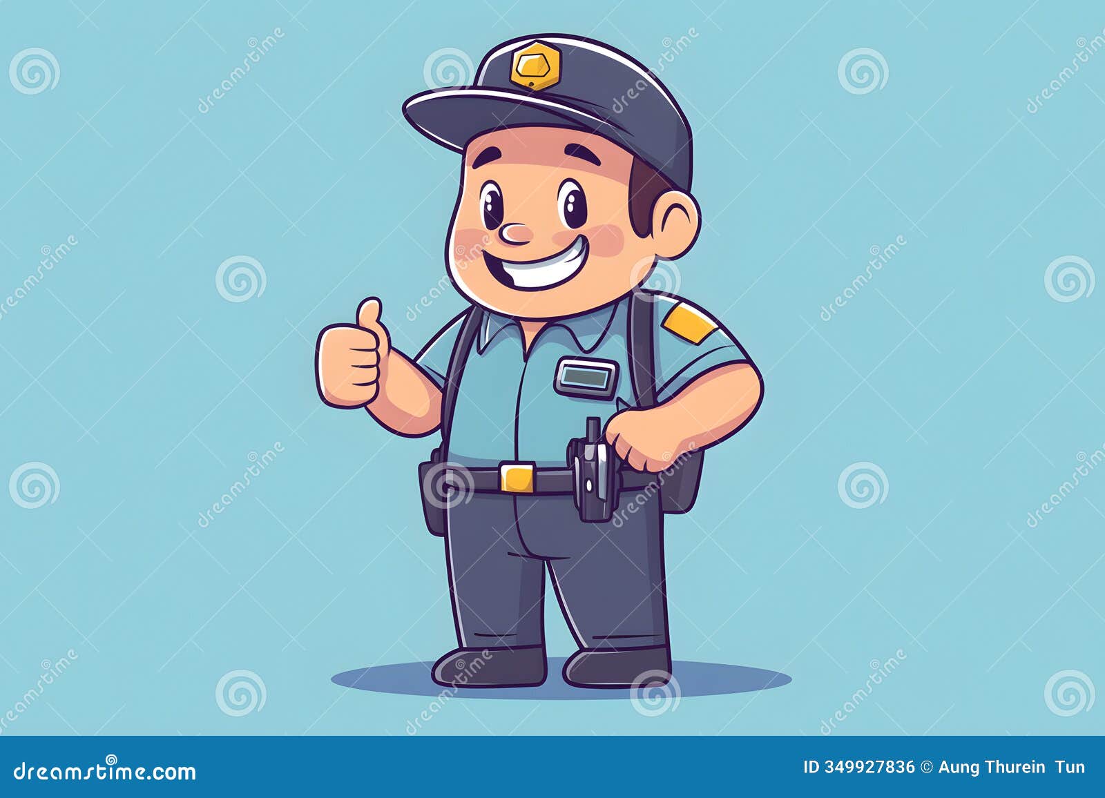 A Friendly Security Guard Standing Confidently with a Warm and ...