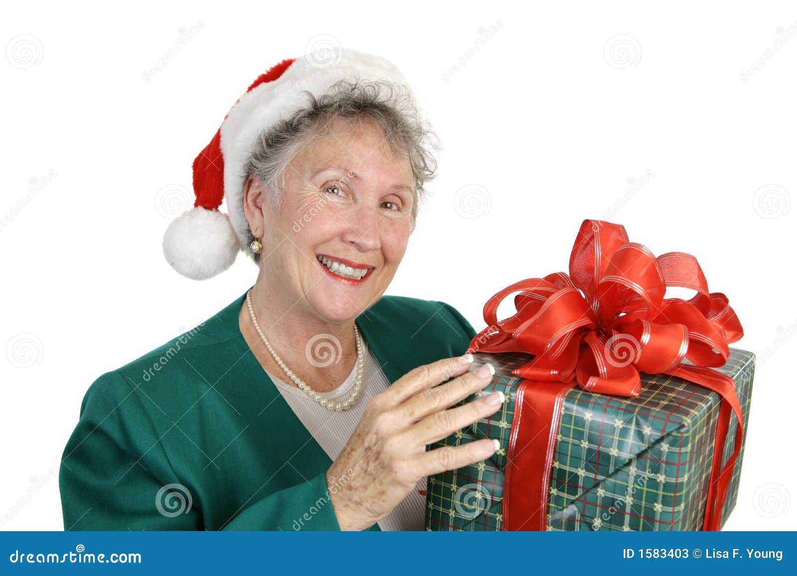 Friendly Senior & Gift stock image. Image of package - 1583403