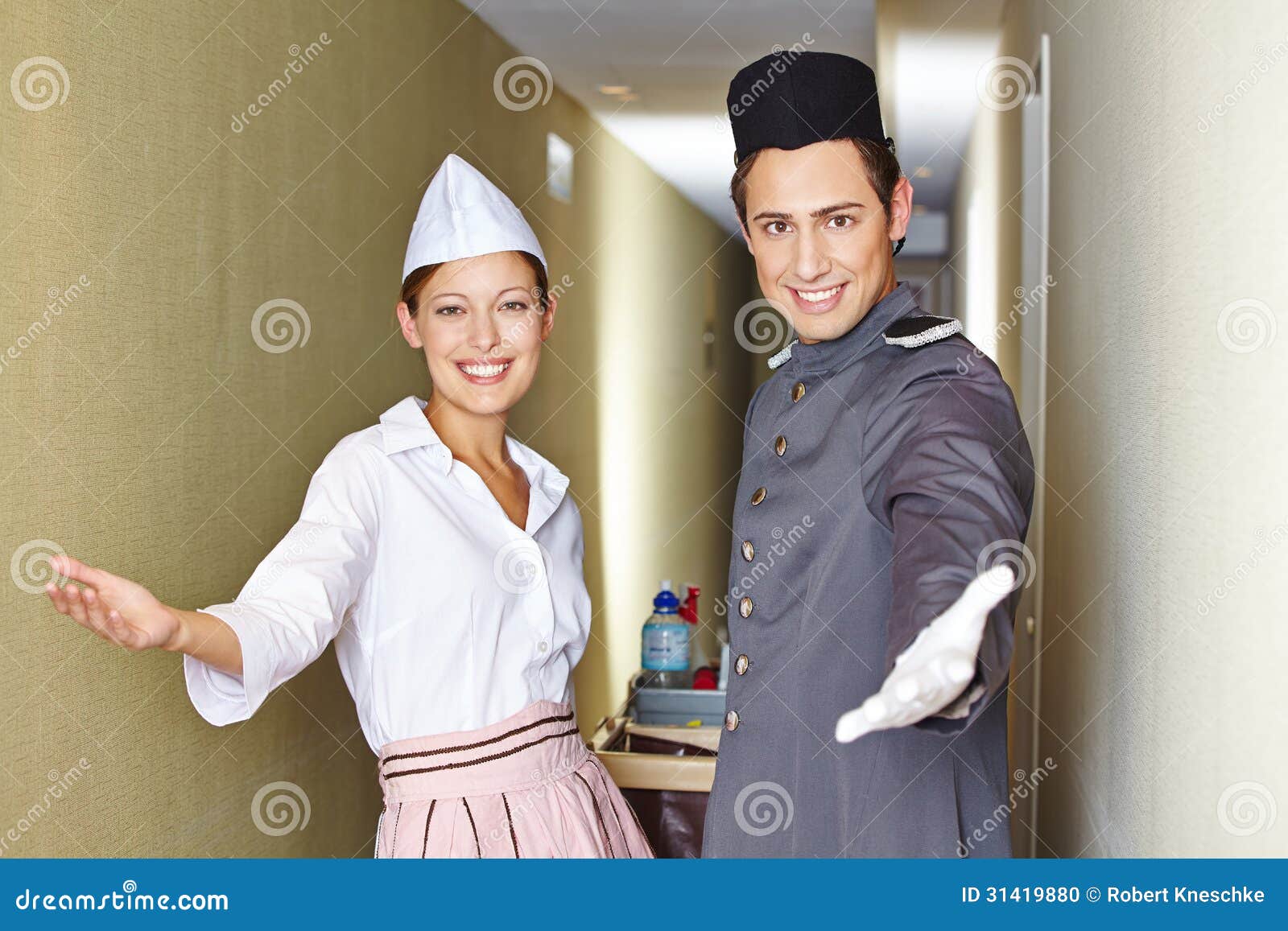 Friendly Service Team in Hotel Stock Photo - Image of smile, service ...