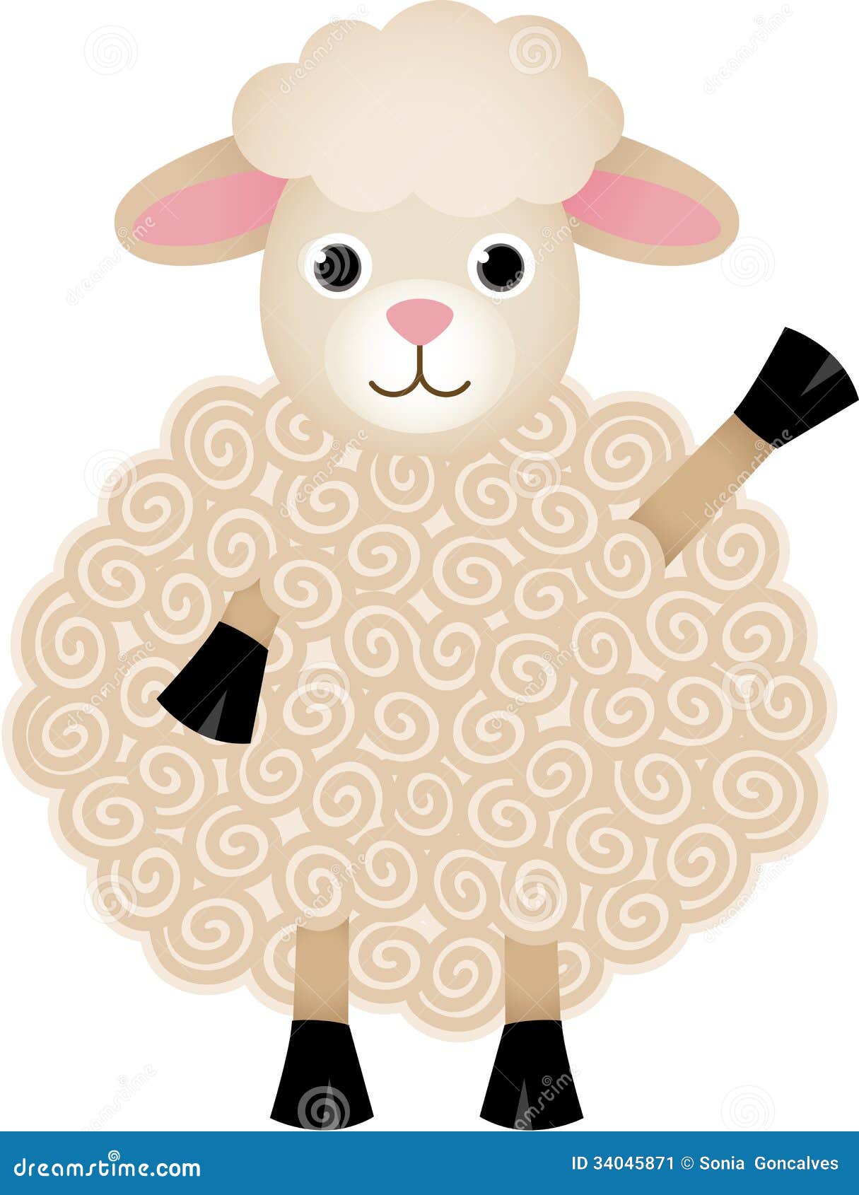 Friendly Sheep stock vector. Illustration of sheep, clip - 34045871