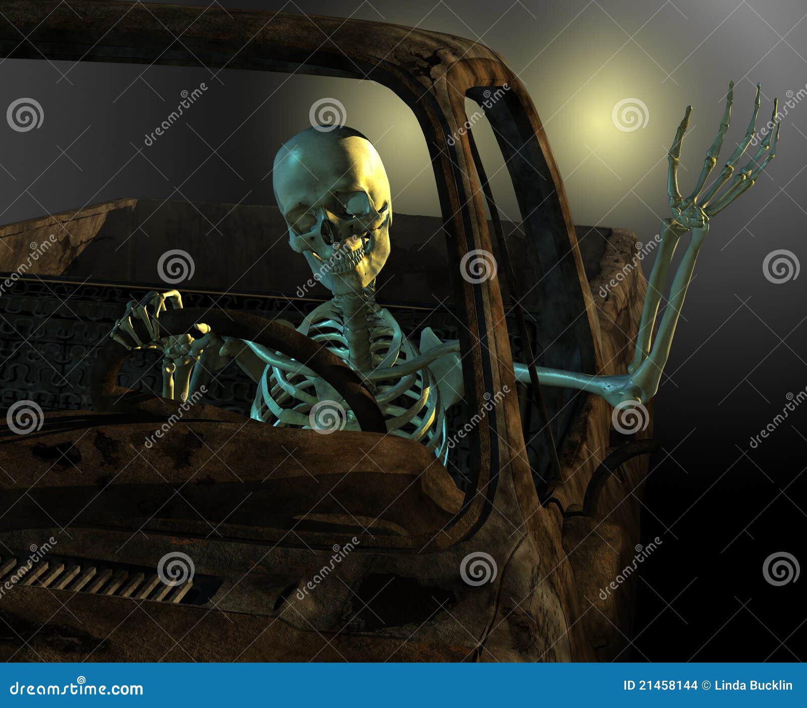 Friendly Skeleton Driver stock illustration. Illustration of trip ...