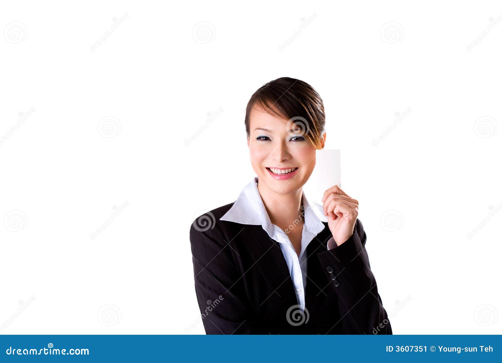 Friendly Smile with a Card 3 Stock Image - Image of beautiful, cheerful ...