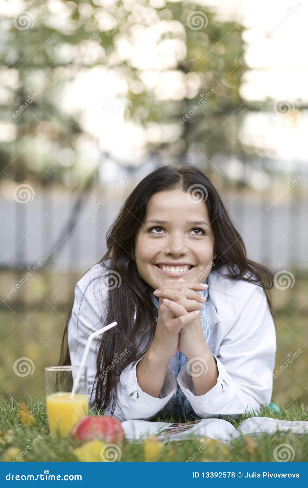 Friendly Smile, Woman at the Park Stock Photo - Image of nature ...