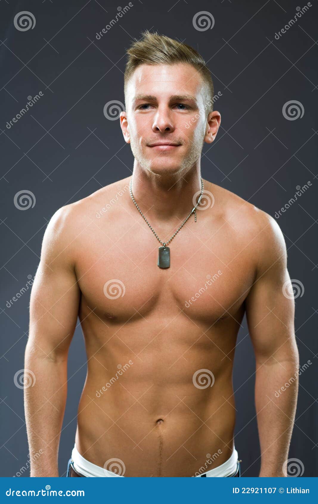 Friendly Smiling Fit Young Man. Stock Image - Image of diet, blond ...