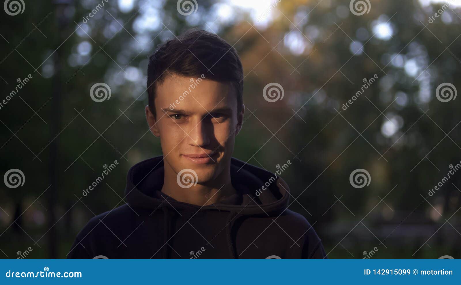 Friendly Smiling Man Looking at Camera in Park, Ready for Positive Life ...