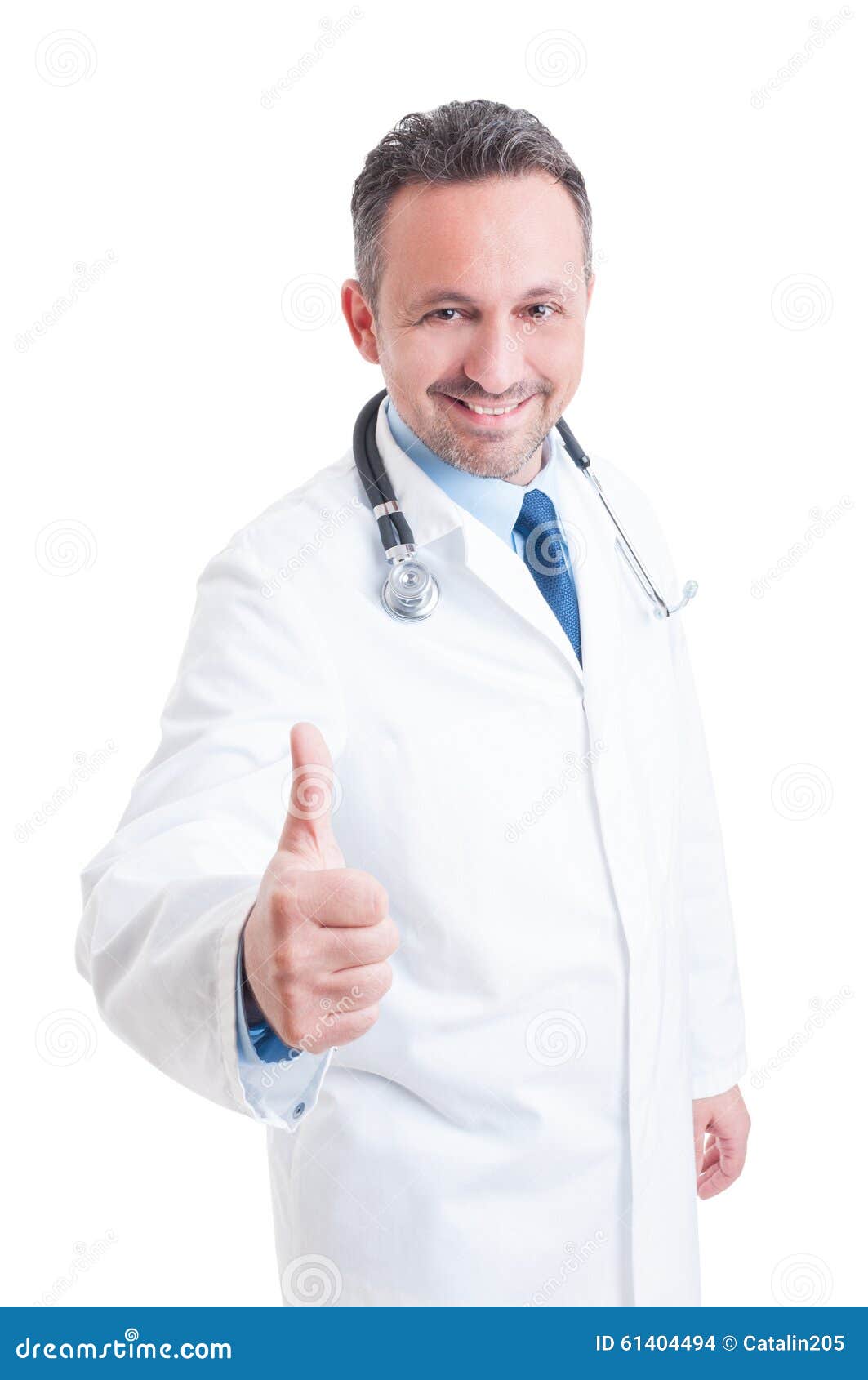 Friendly Smiling Medic or Doctor Showing Like Isolated on White Stock ...
