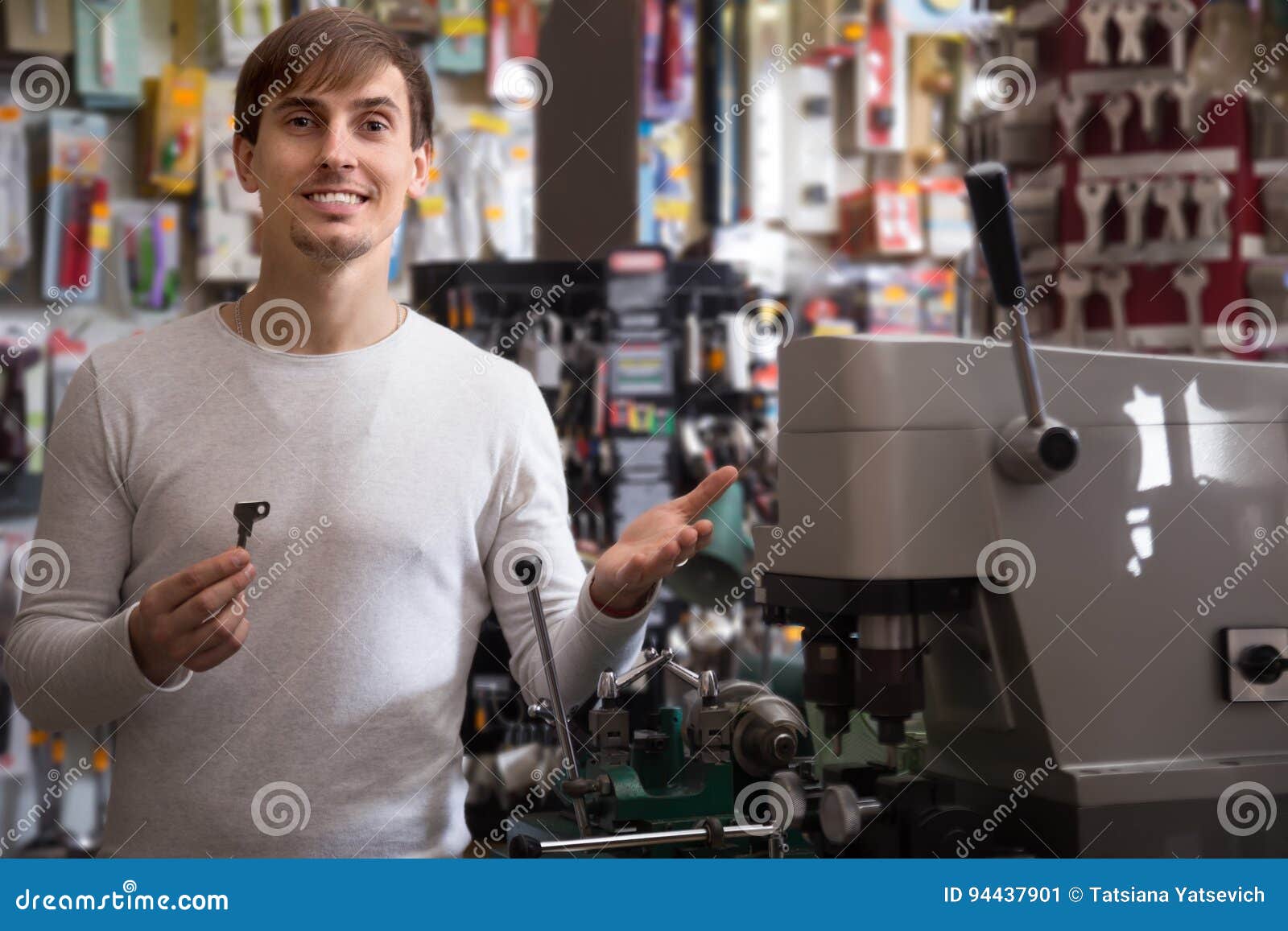 Friendly Smiling Professional with Keys Stock Image - Image of offer ...