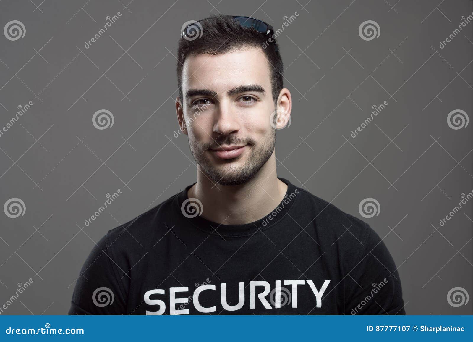Friendly Smiling Security Guard Looking at Camera Stock Image - Image ...