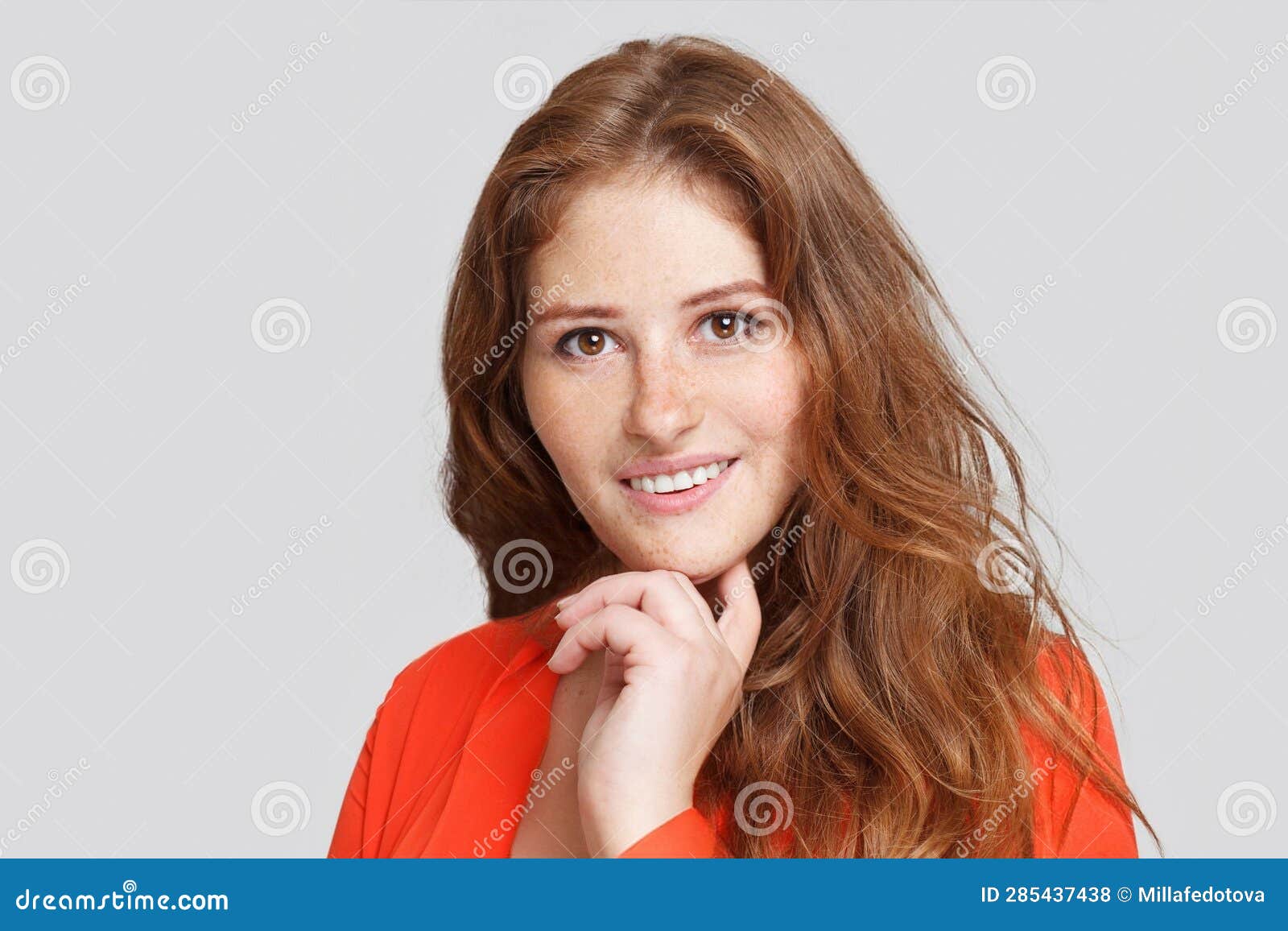 Friendly Smiling Woman Looking at Camera, Portrait Stock Photo - Image ...
