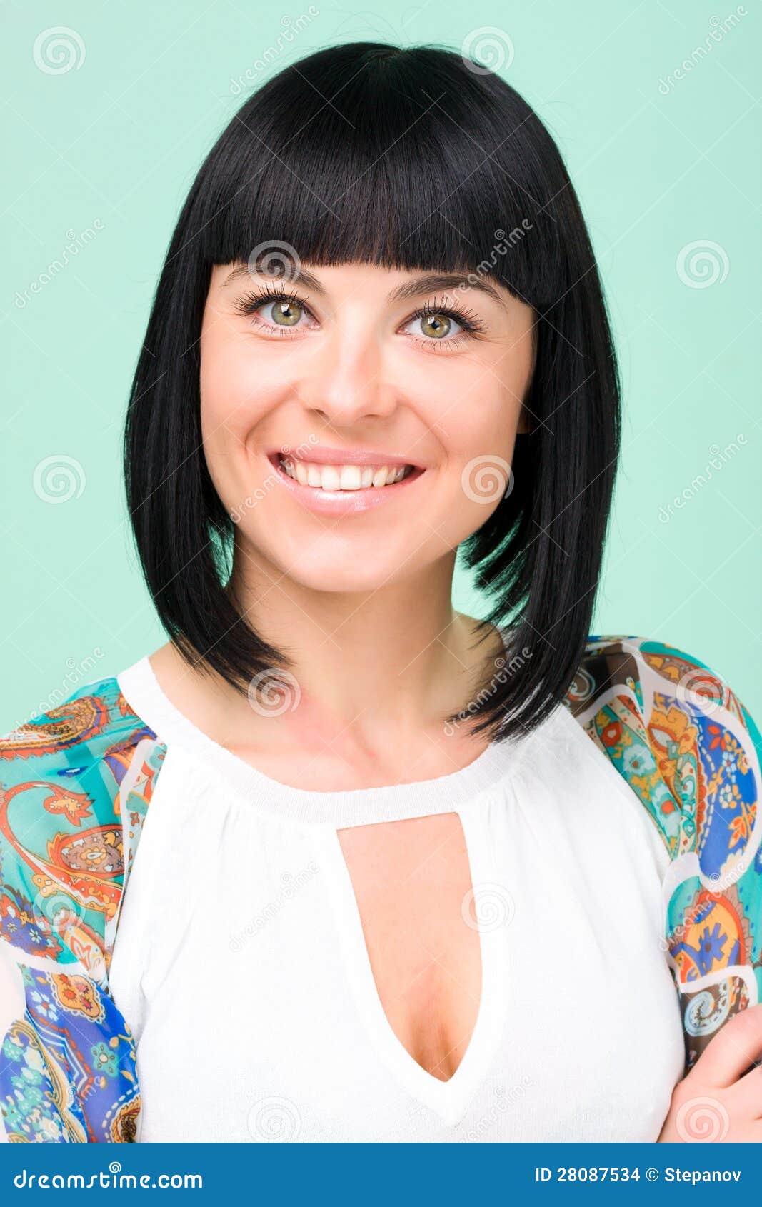 Friendly Smiling Young Woman Portrait Closeup Stock Photo - Image of ...