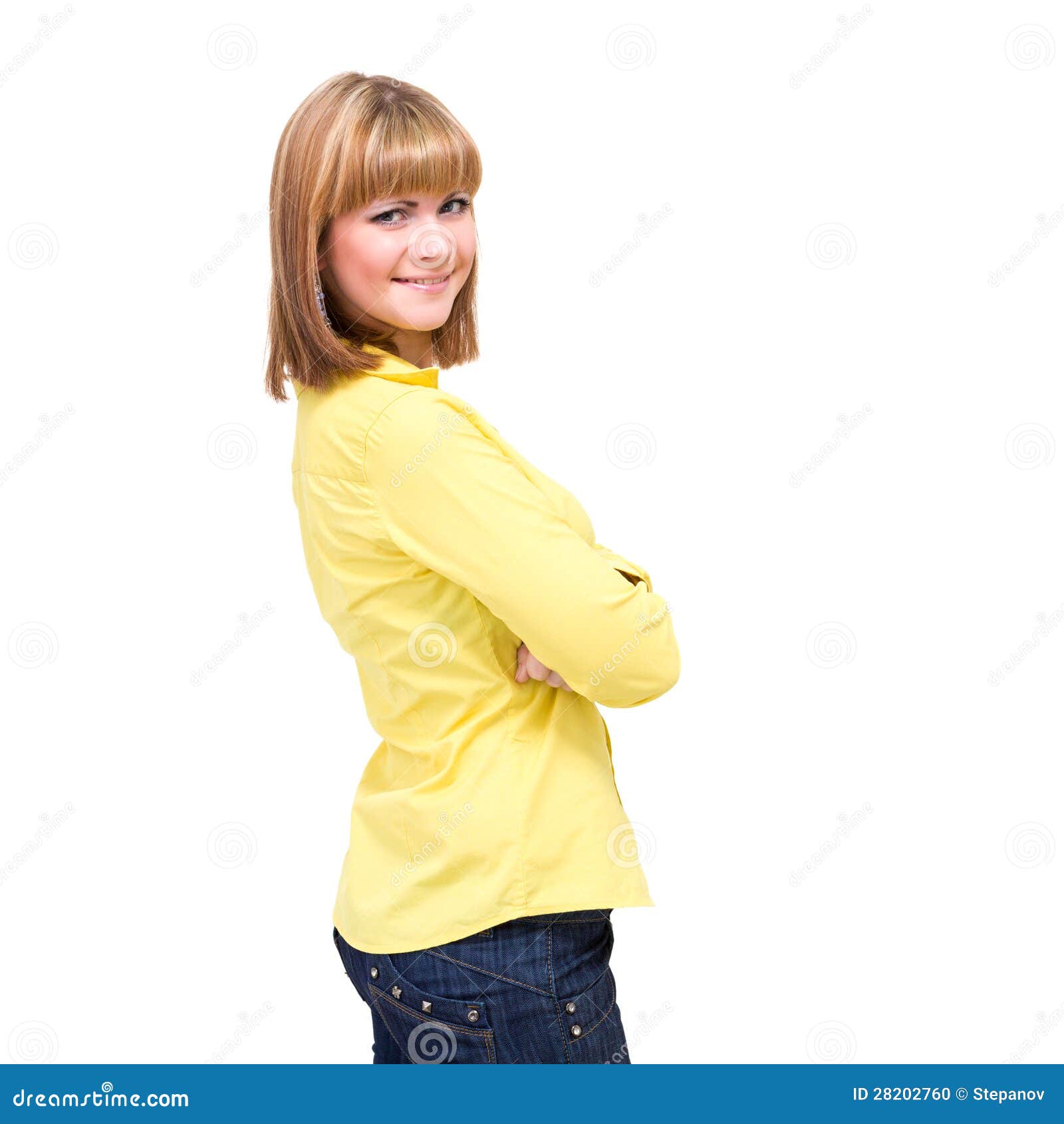 Friendly Smiling Young Woman Posing Stock Photo - Image of beauty, cute ...