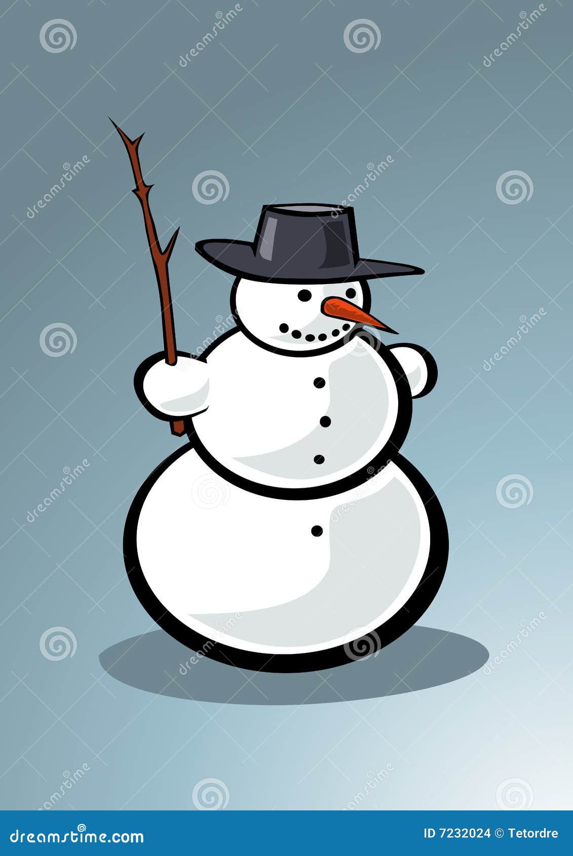 Friendly snowman stock illustration. Illustration of coldly - 7232024