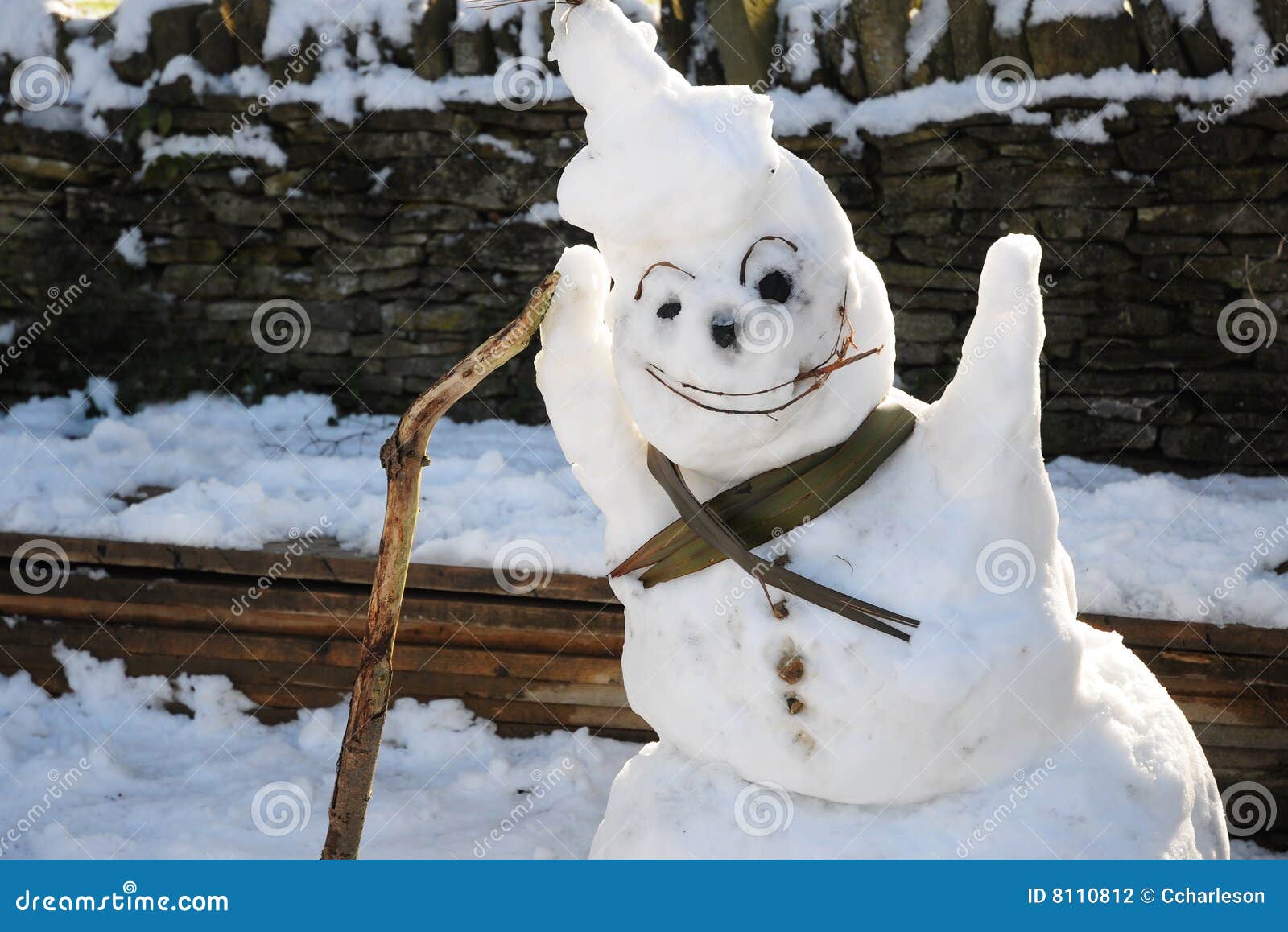 Friendly snowman stock photo. Image of december, outdoors - 8110812
