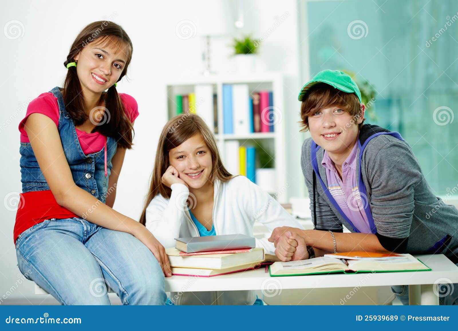 Friendly students stock image. Image of happy, lesson - 25939689