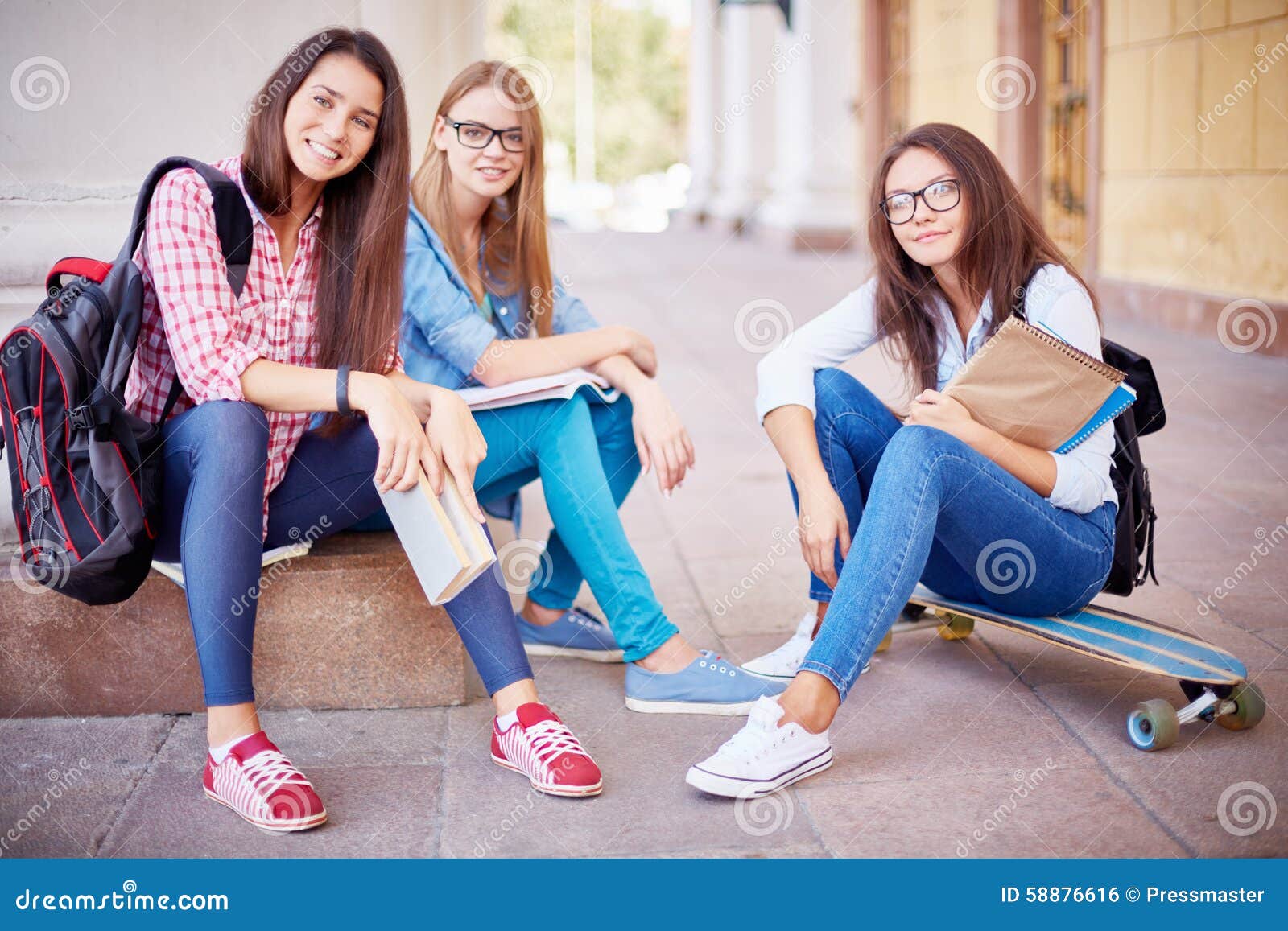 Friendly students stock photo. Image of casual, happy - 58876616