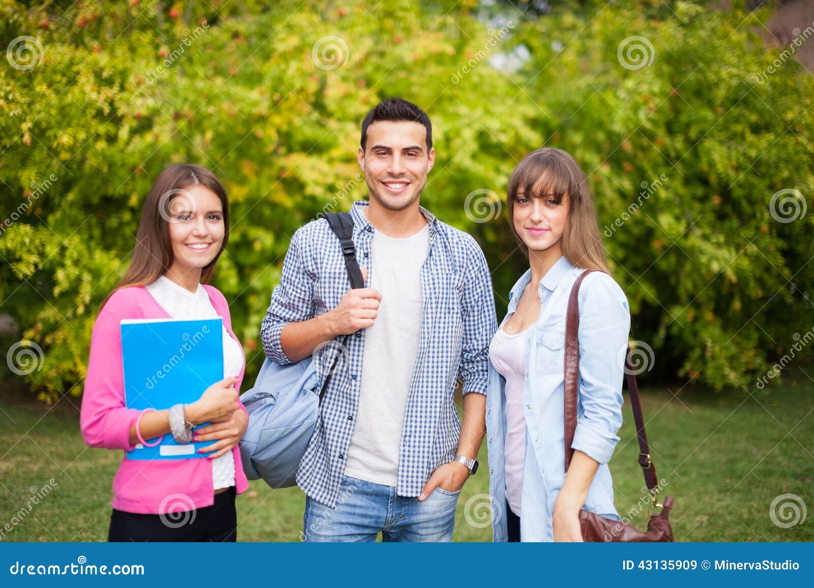 Friendly Students at the Park Stock Image - Image of portrait, happy ...