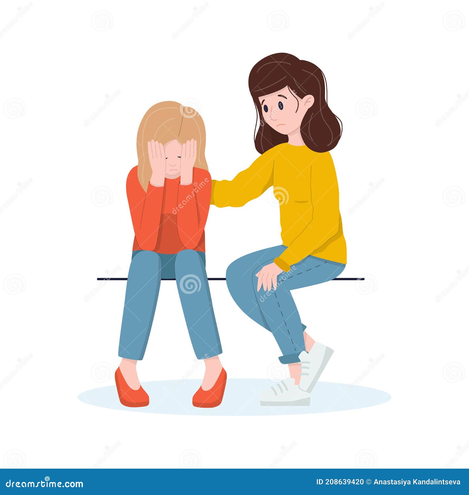 Friendly Support Concept. Comforting Friends Support Stock Vector ... Friendly Support Concept. Comforting Friends Support Stock Vector ...