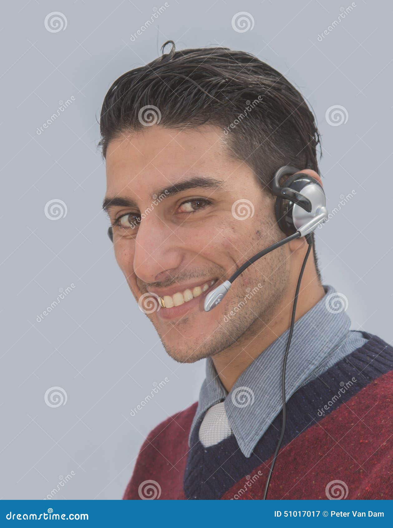 Friendly support person stock image. Image of headphone - 51017017