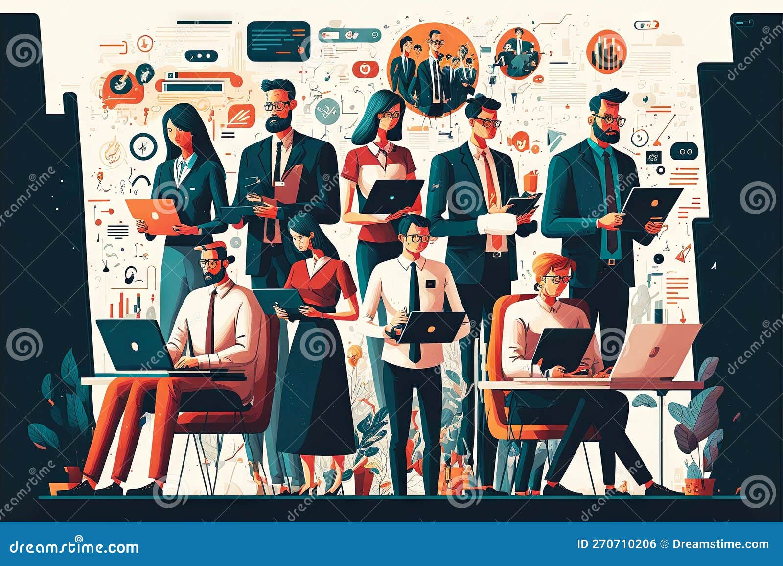 Friendly Teamwork in Promoting Well-coordinated Business Concept Stock ...