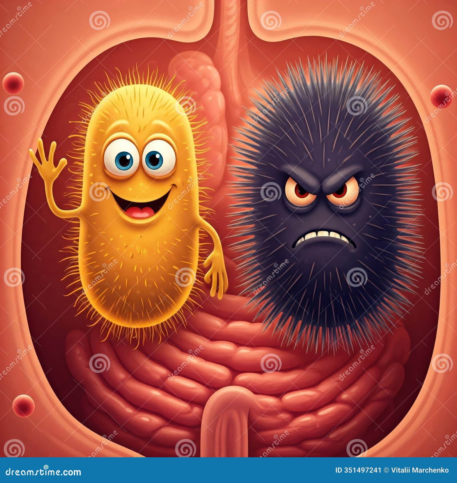 Angry Bad Bacteria Microorganism Virus Vector Illustration ...
