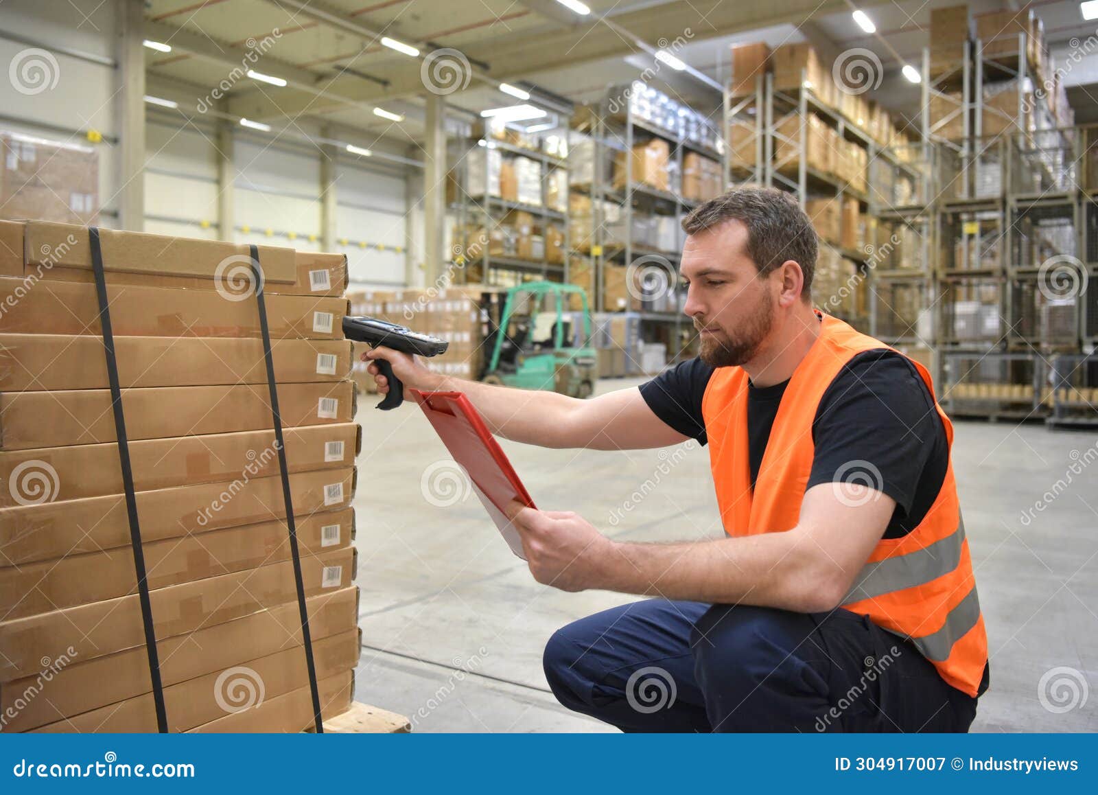 Storeman With Scanner At Warehouse Of Forwarding Royalty-Free Stock ...