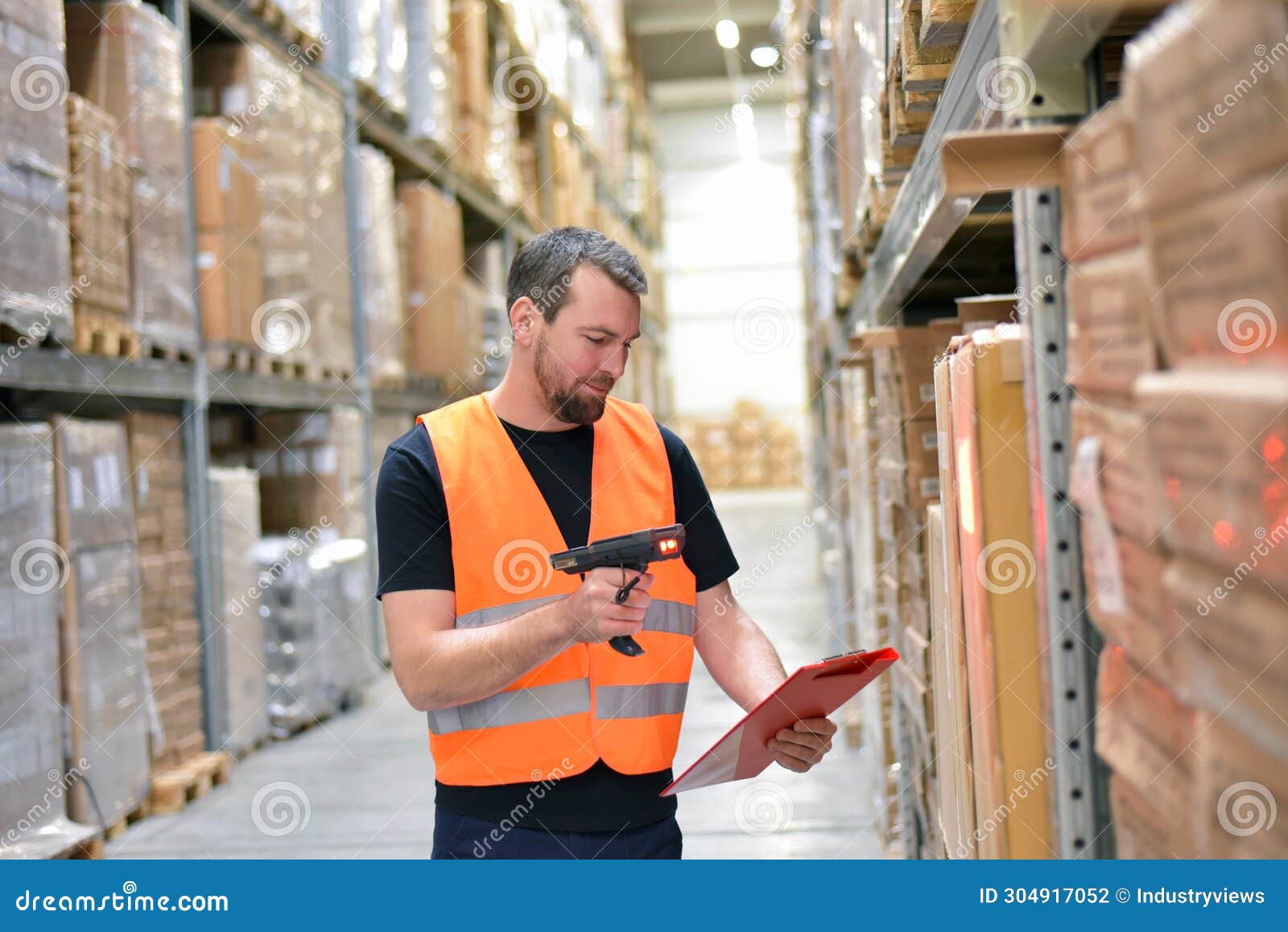 Storeman With Scanner At Warehouse Of Forwarding Royalty-Free Stock ...