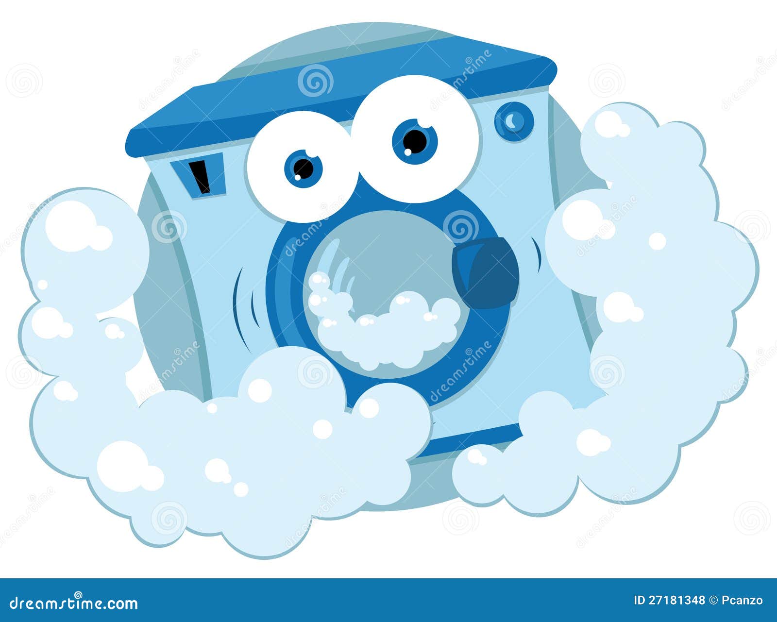 Friendly Washing Machine stock vector. Illustration of bubble - 27181348