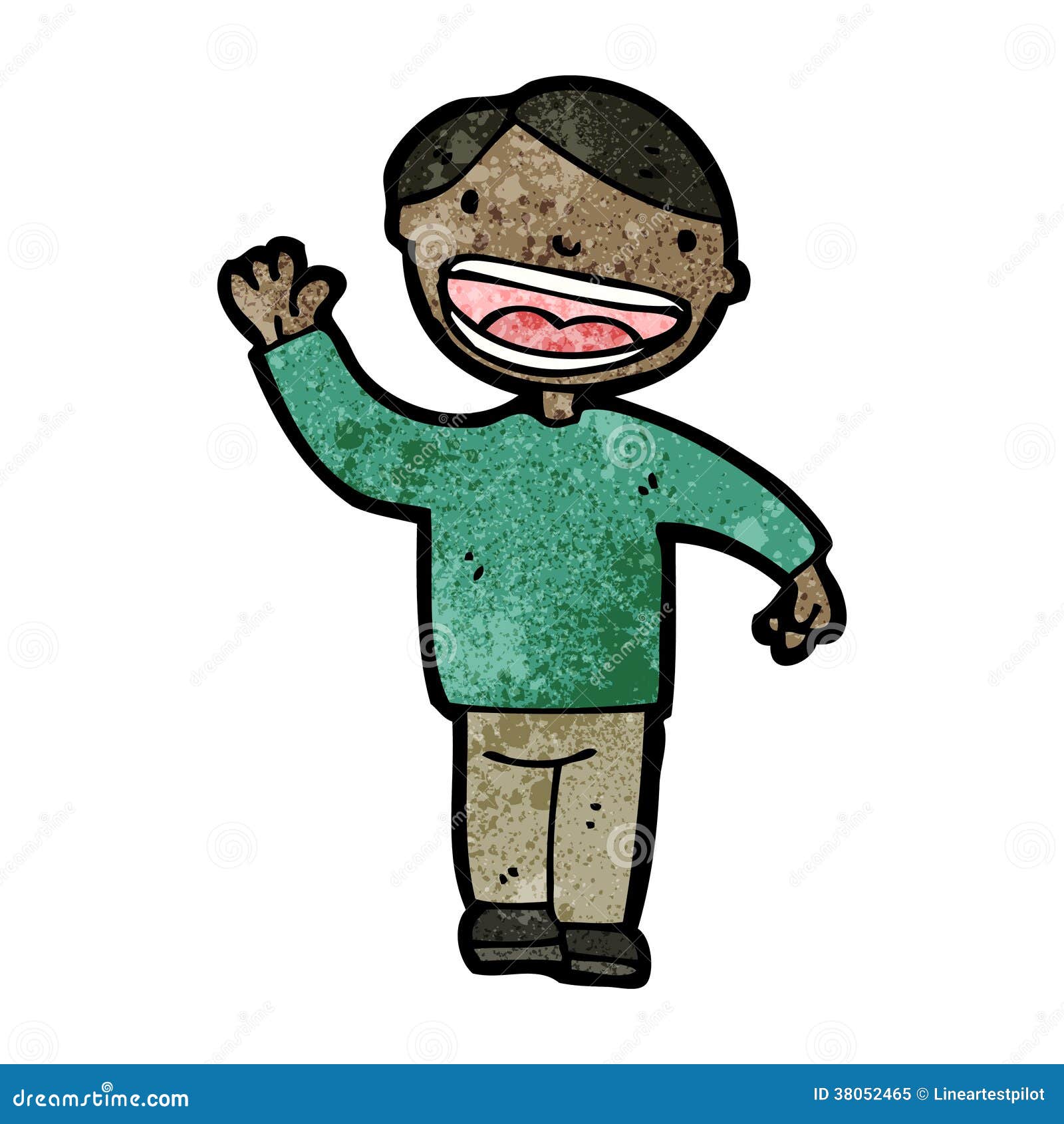 Friendly Waving Boy Cartoon Stock Vector - Illustration of cartoon ...
