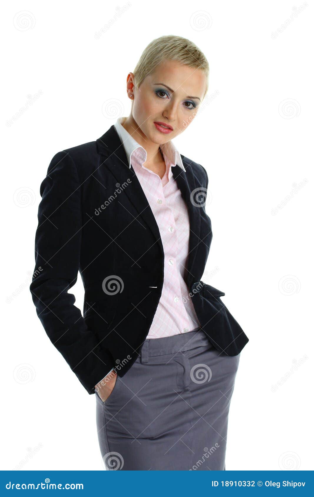 Friendly woman stock photo. Image of studio, cheerful - 18910332