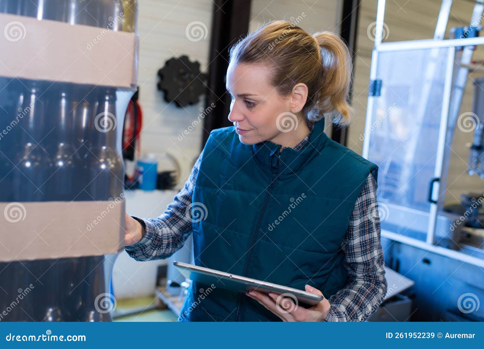 Friendly Worker during Working Process at Beer Brewery Factory Stock ...