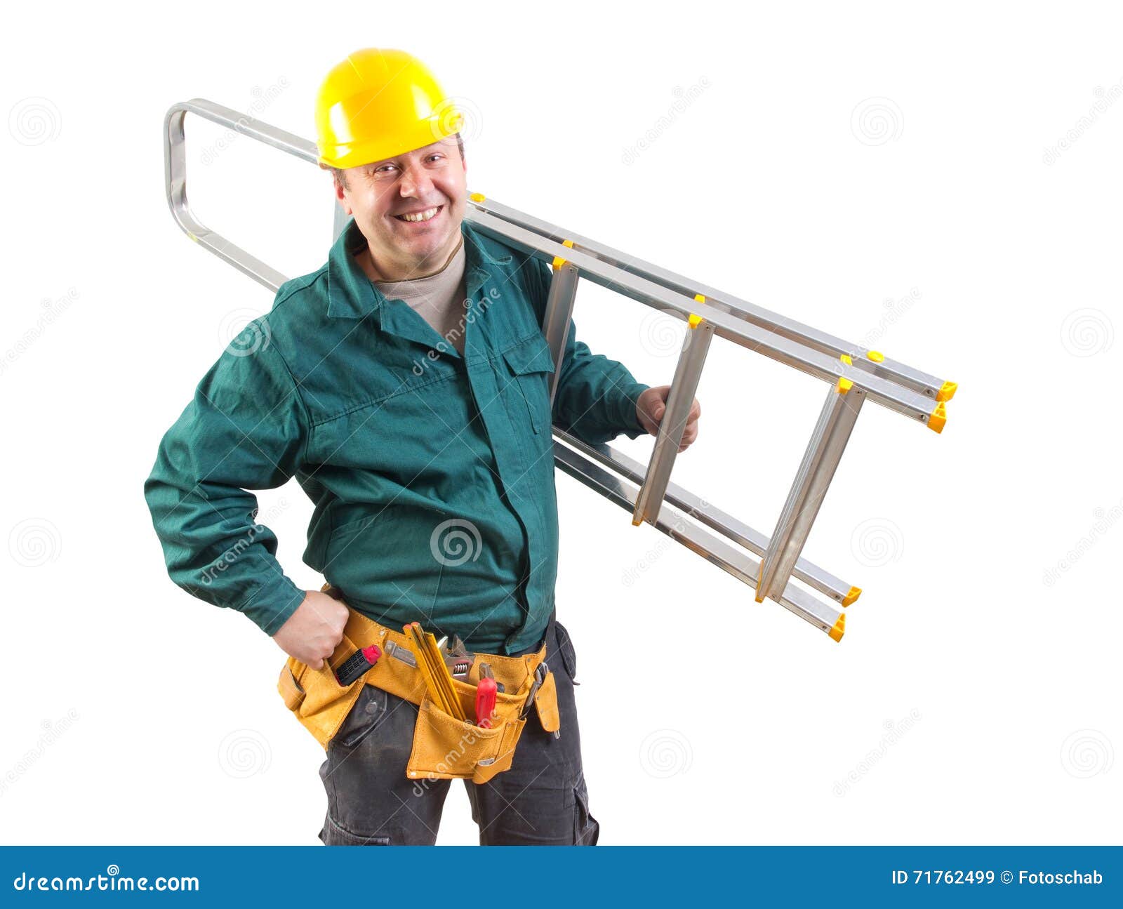Friendly workman isolated stock image. Image of foreman - 71762499