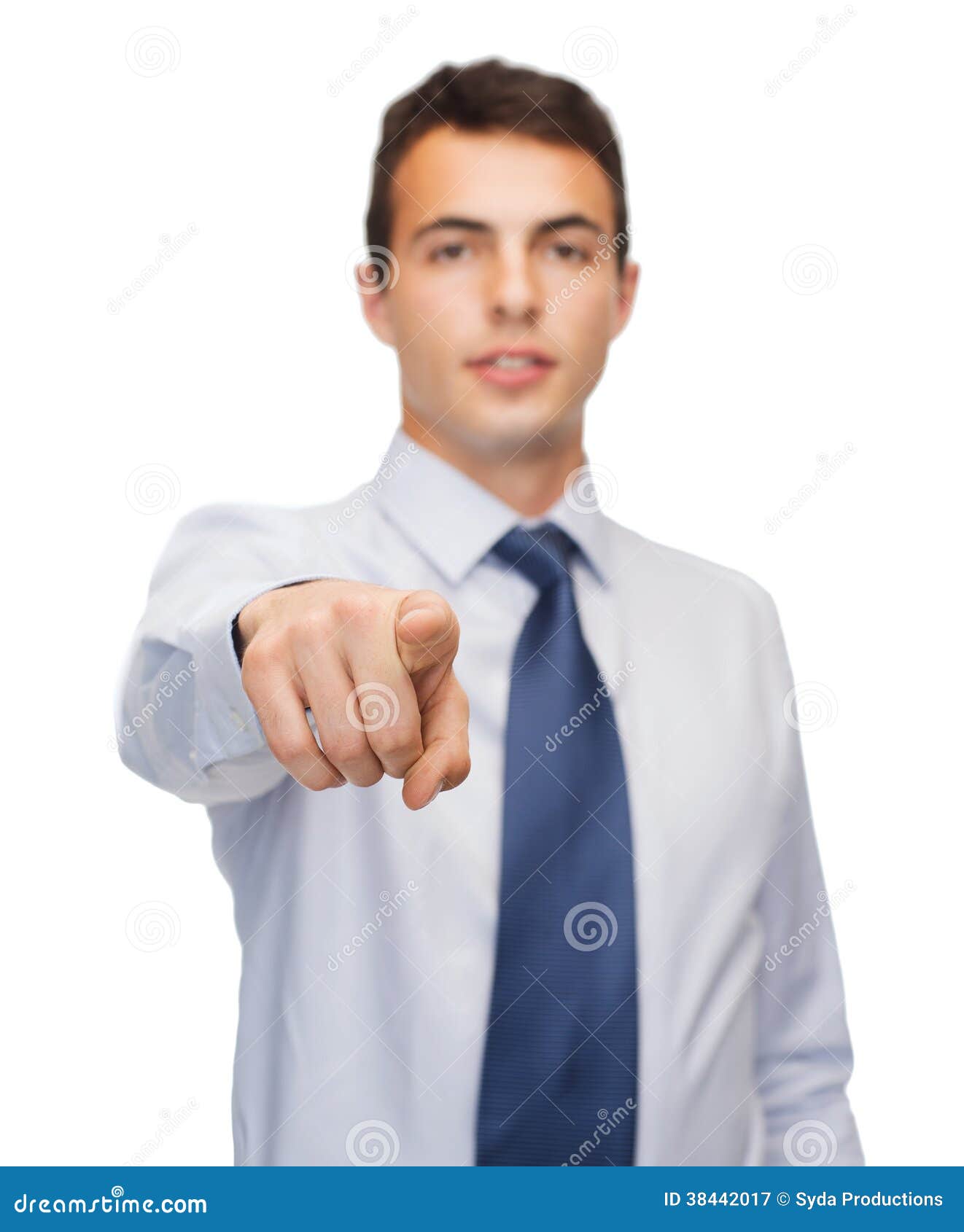Friendly Young Buisnessman Pointing Finger Stock Image - Image of ...